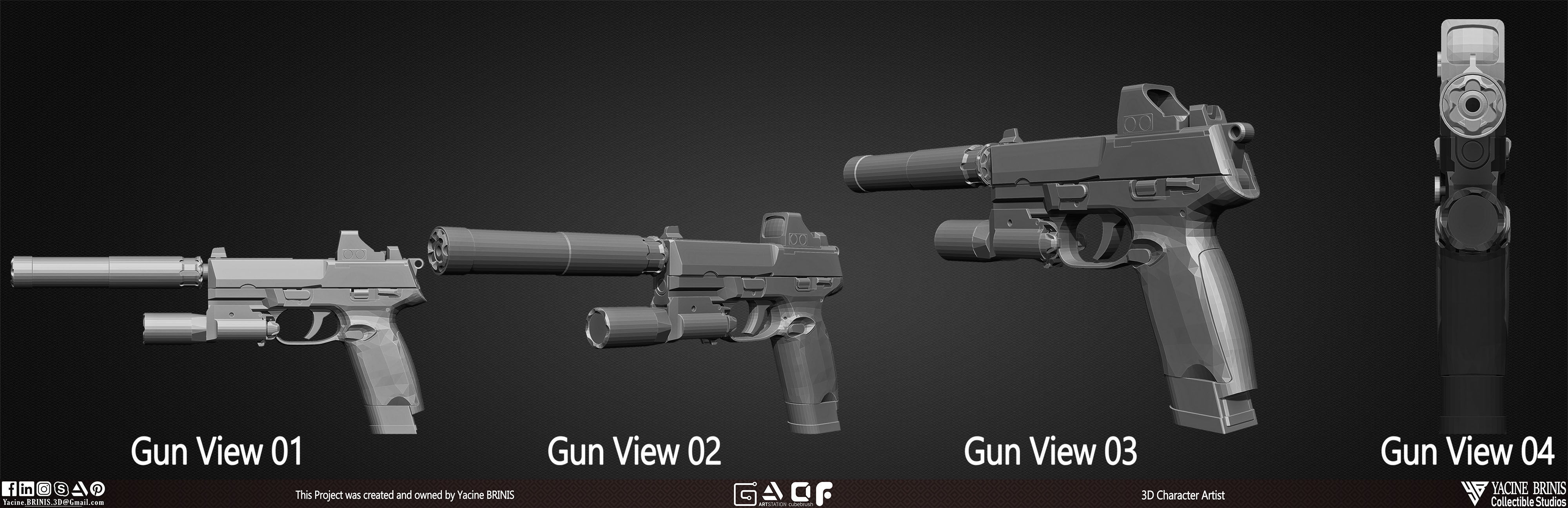 3D model 25 Guns Kitbash Volume 03 VR / AR / low-poly | CGTrader
