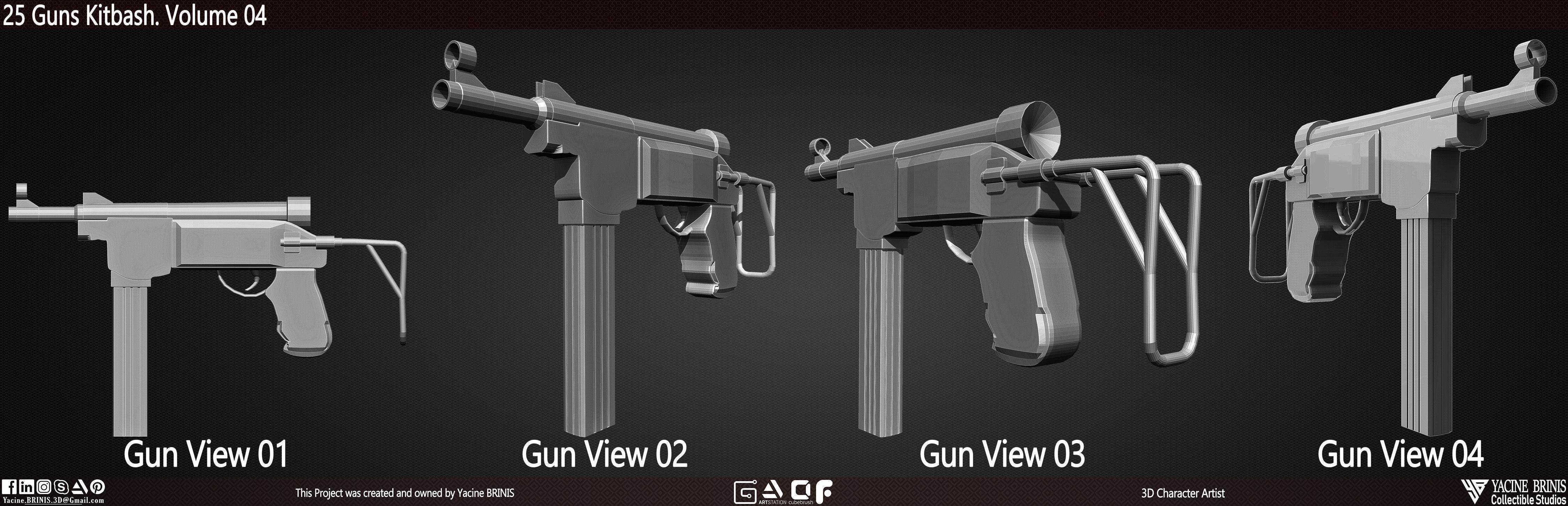 3D model 25 Guns Kitbash Volume 04 VR / AR / low-poly | CGTrader