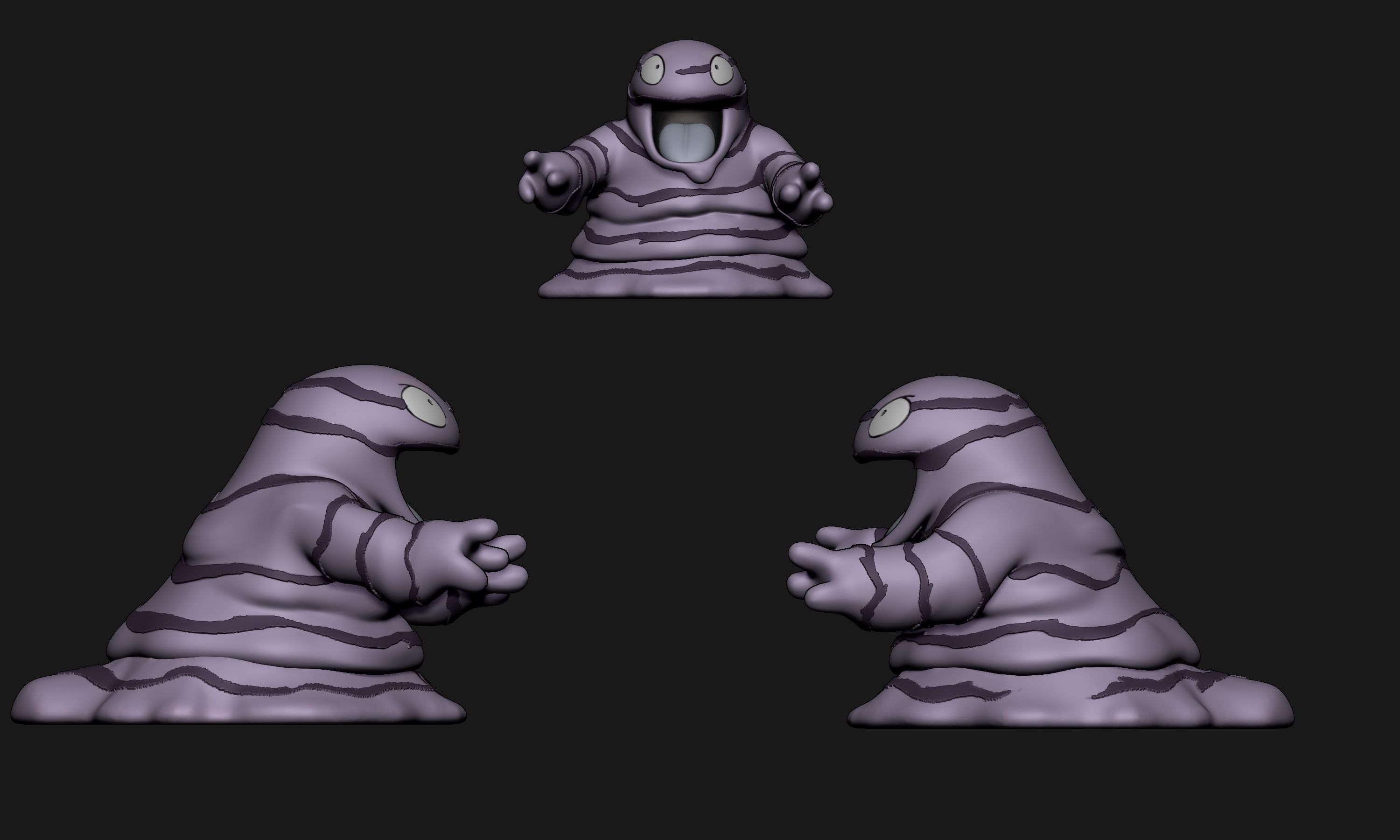 Pokemon - Grimer and Muk with 2 poses 3D model 3D printable | CGTrader