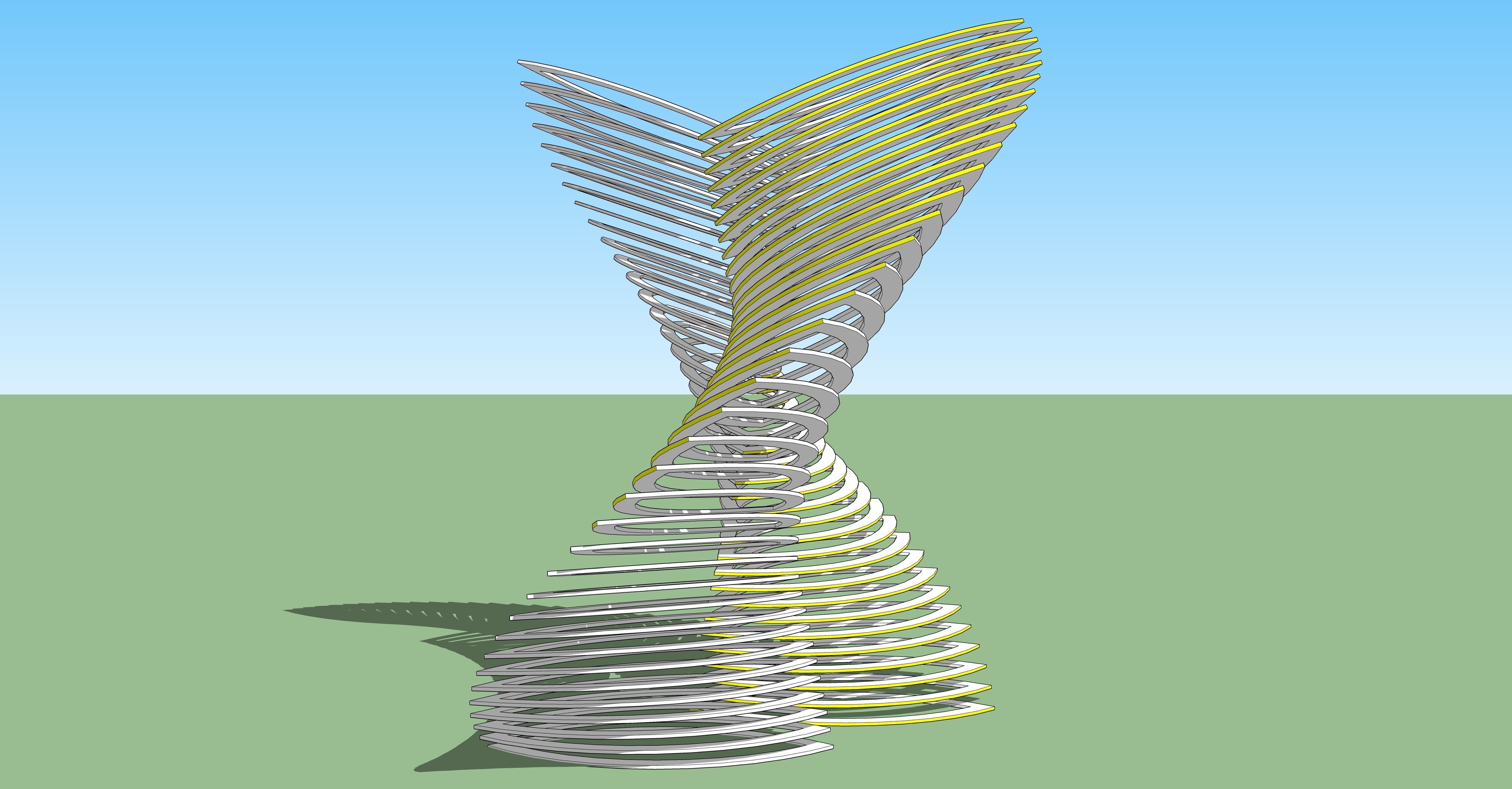Twin Leaf Column 3d Sketchup 3D model | CGTrader