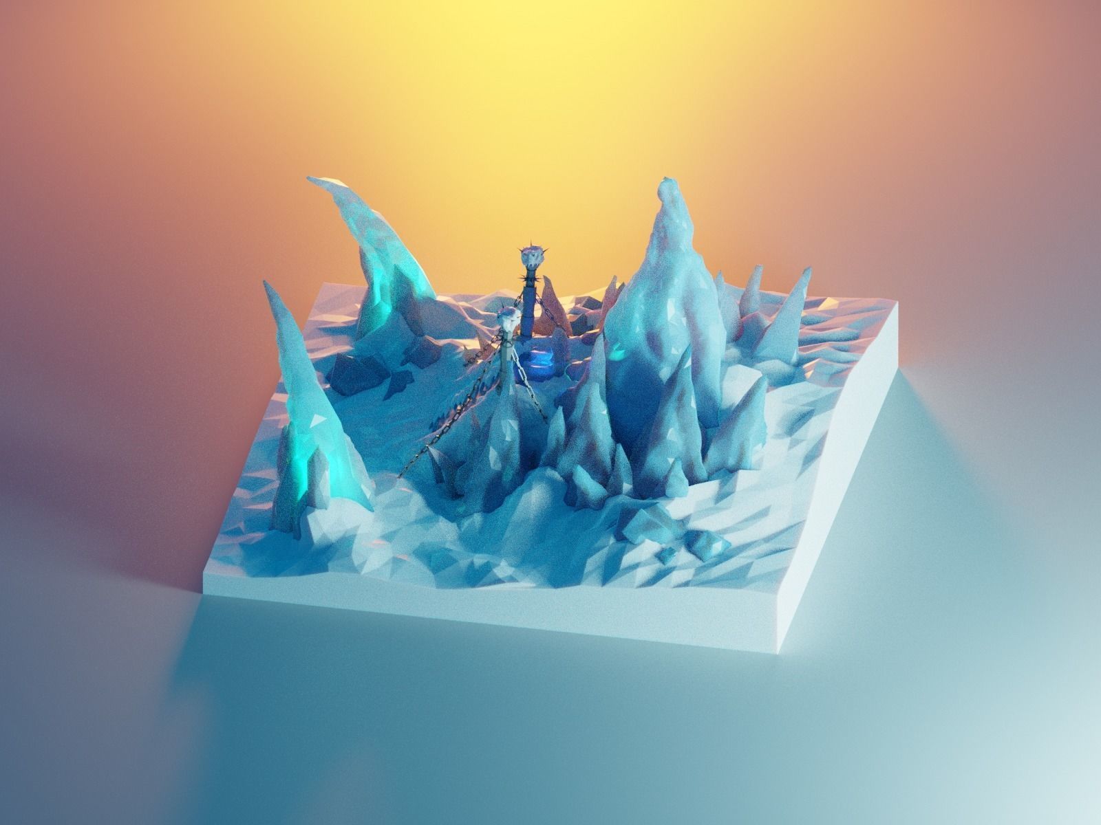 Cartoon Frozenthrone 3D model | CGTrader