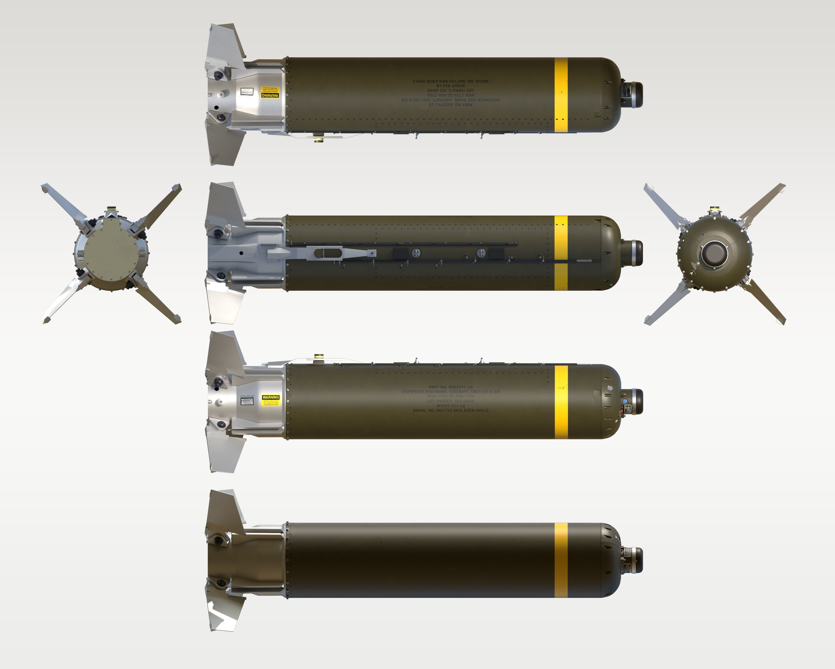 CBU-103 Combined Effects Munition 3D model | CGTrader