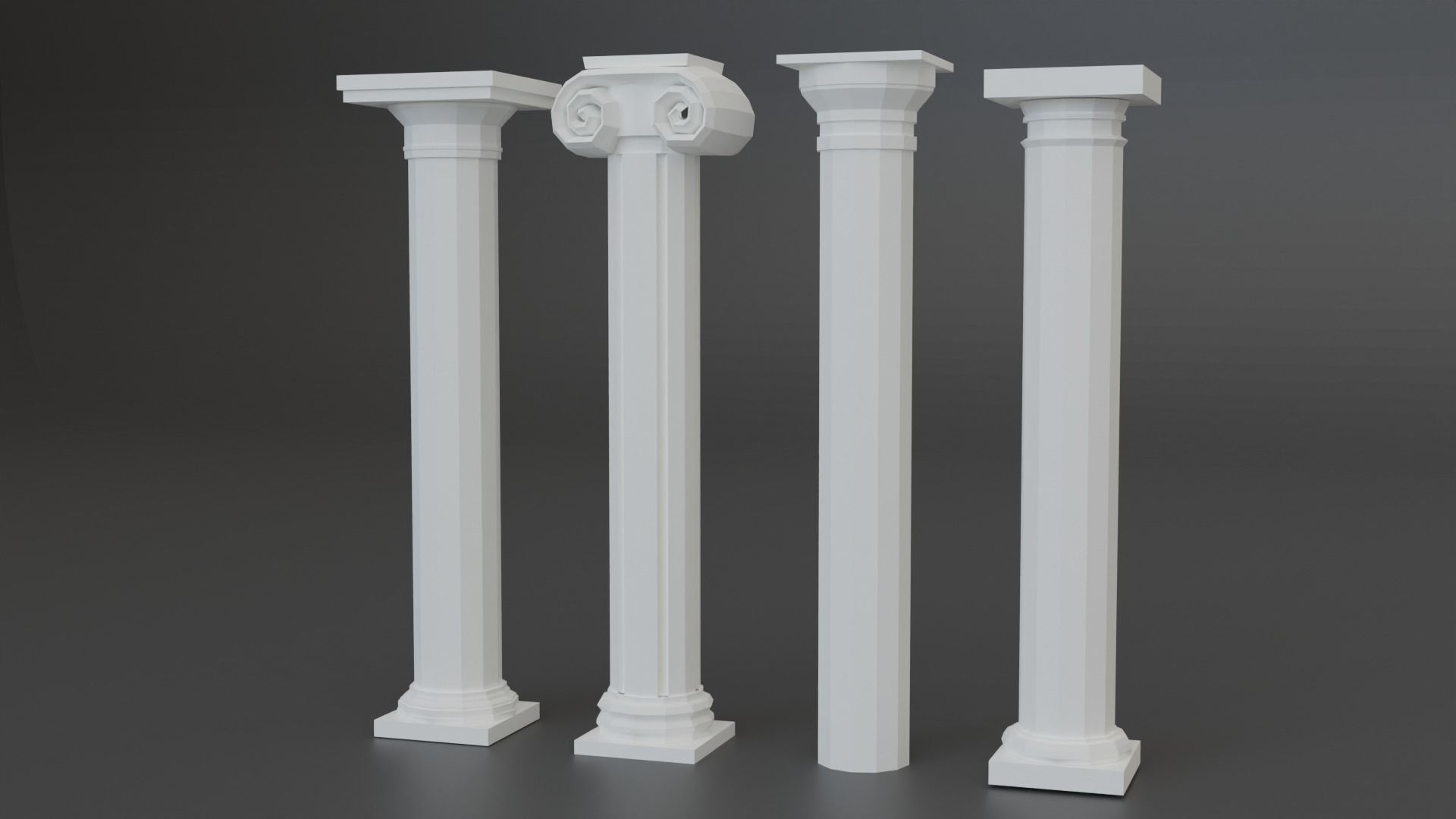 3D model Low poly columns VR / AR / low-poly | CGTrader