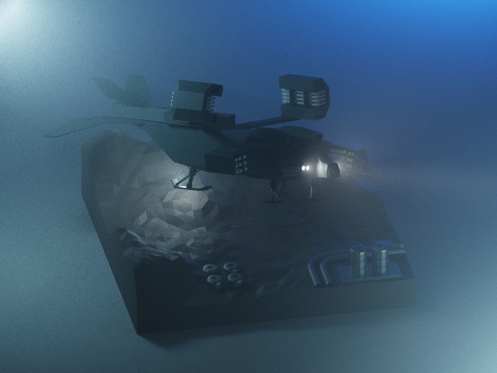 Cartoon Alien Dropship Scene 3D model | CGTrader