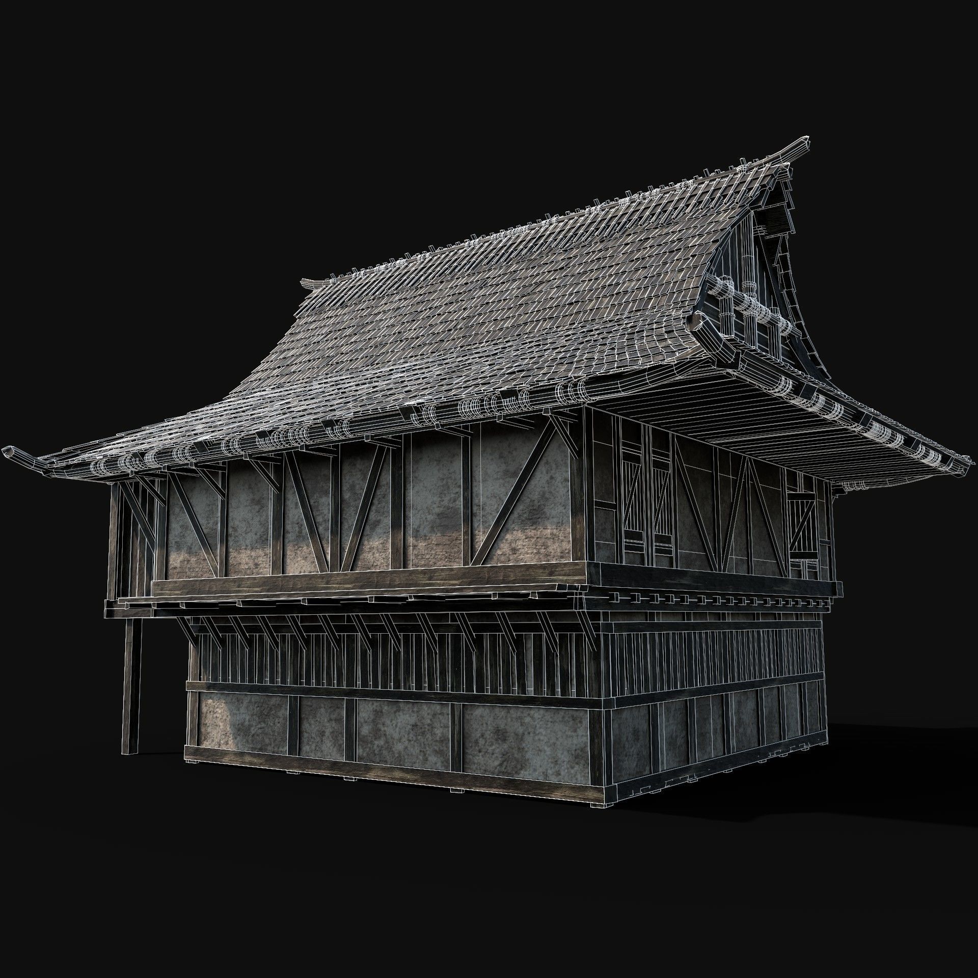 JAPAN CHINESE FEUDAL HOUSE DOJO HUT SAMURAI NINJA COLLECTION AAA VR ...