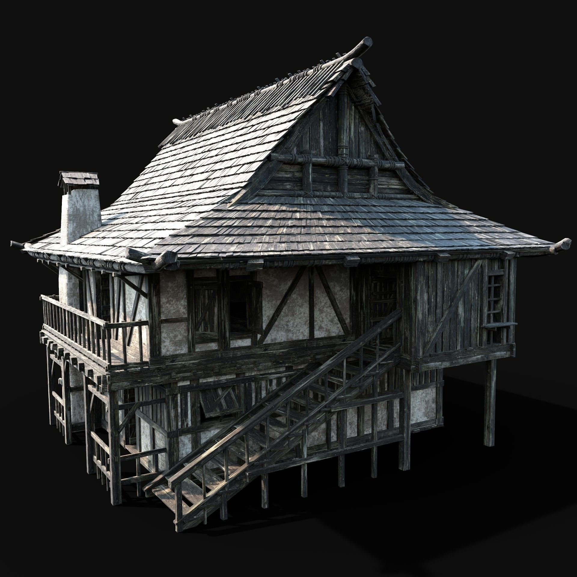 JAPAN CHINESE FEUDAL HOUSE DOJO HUT SAMURAI NINJA COLLECTION AAA VR ...