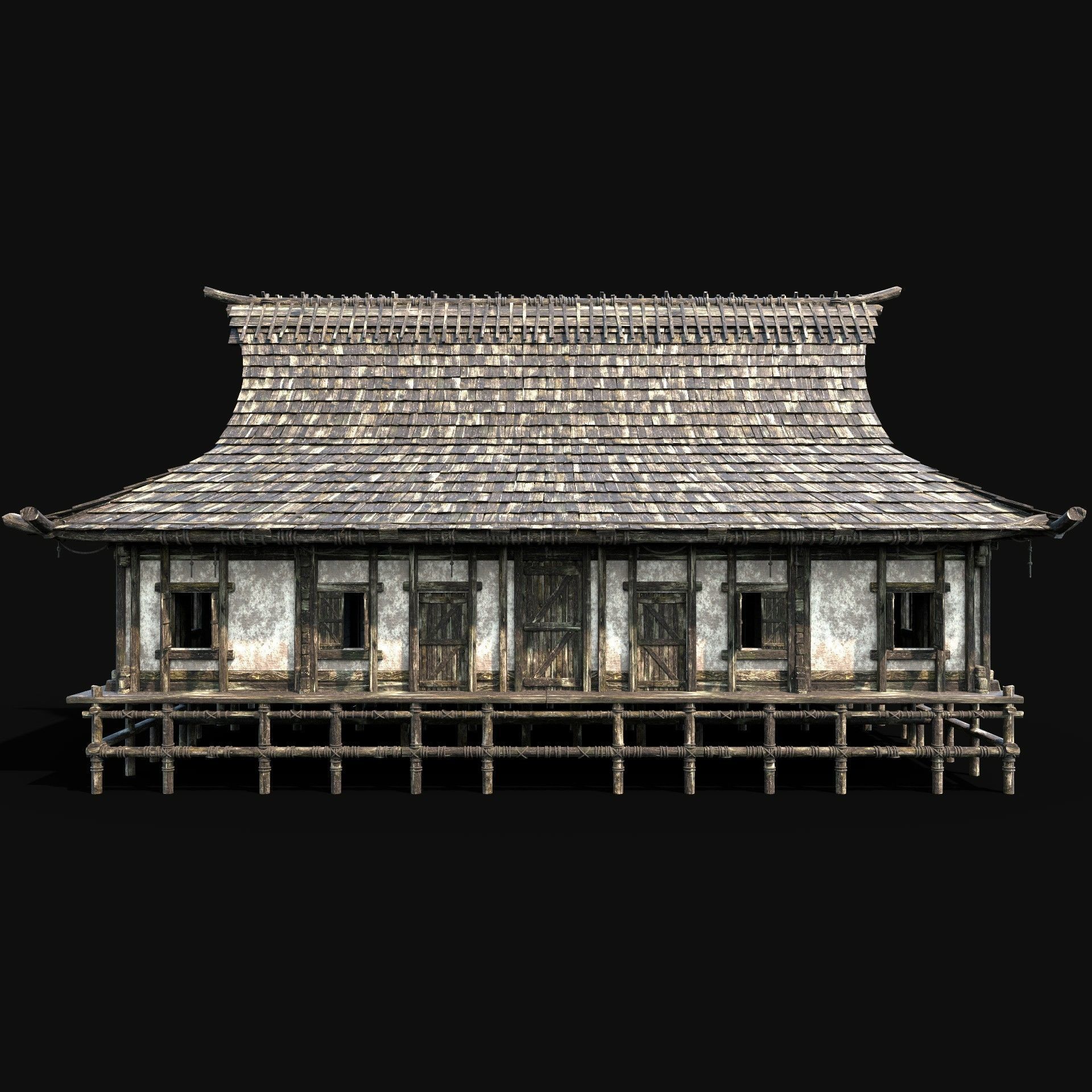 JAPAN CHINESE FEUDAL HOUSE DOJO HUT SAMURAI NINJA COLLECTION AAA VR ...