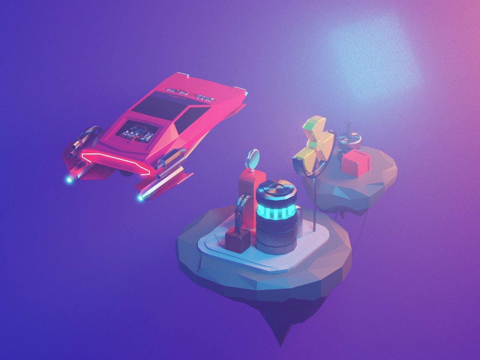 Cartoon Plutonium Station scene 3D model | CGTrader