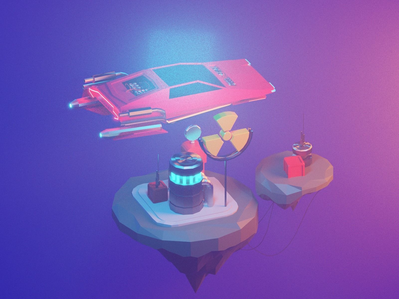 Cartoon Plutonium Station scene 3D model | CGTrader