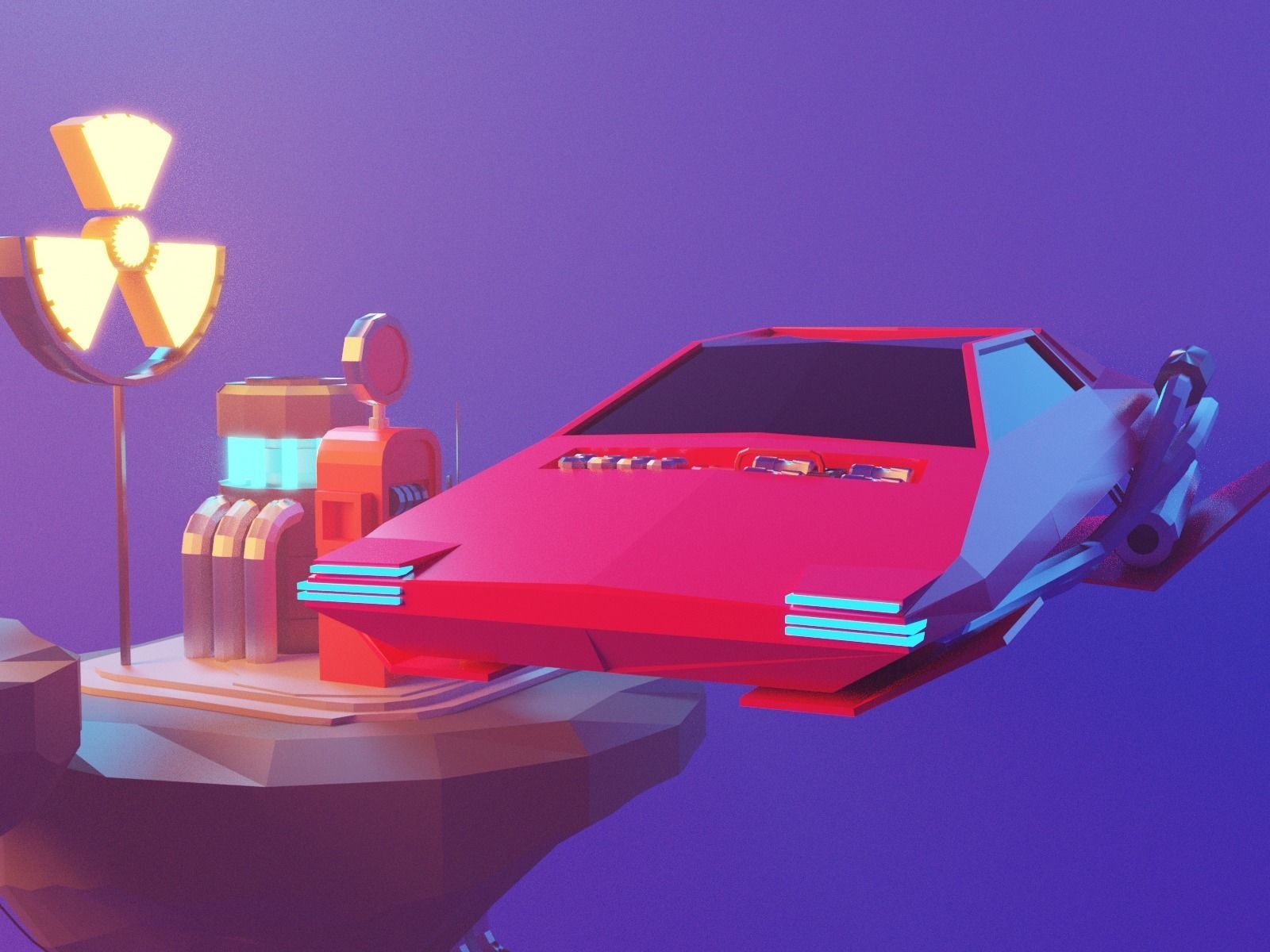 Cartoon Plutonium Station scene 3D model | CGTrader