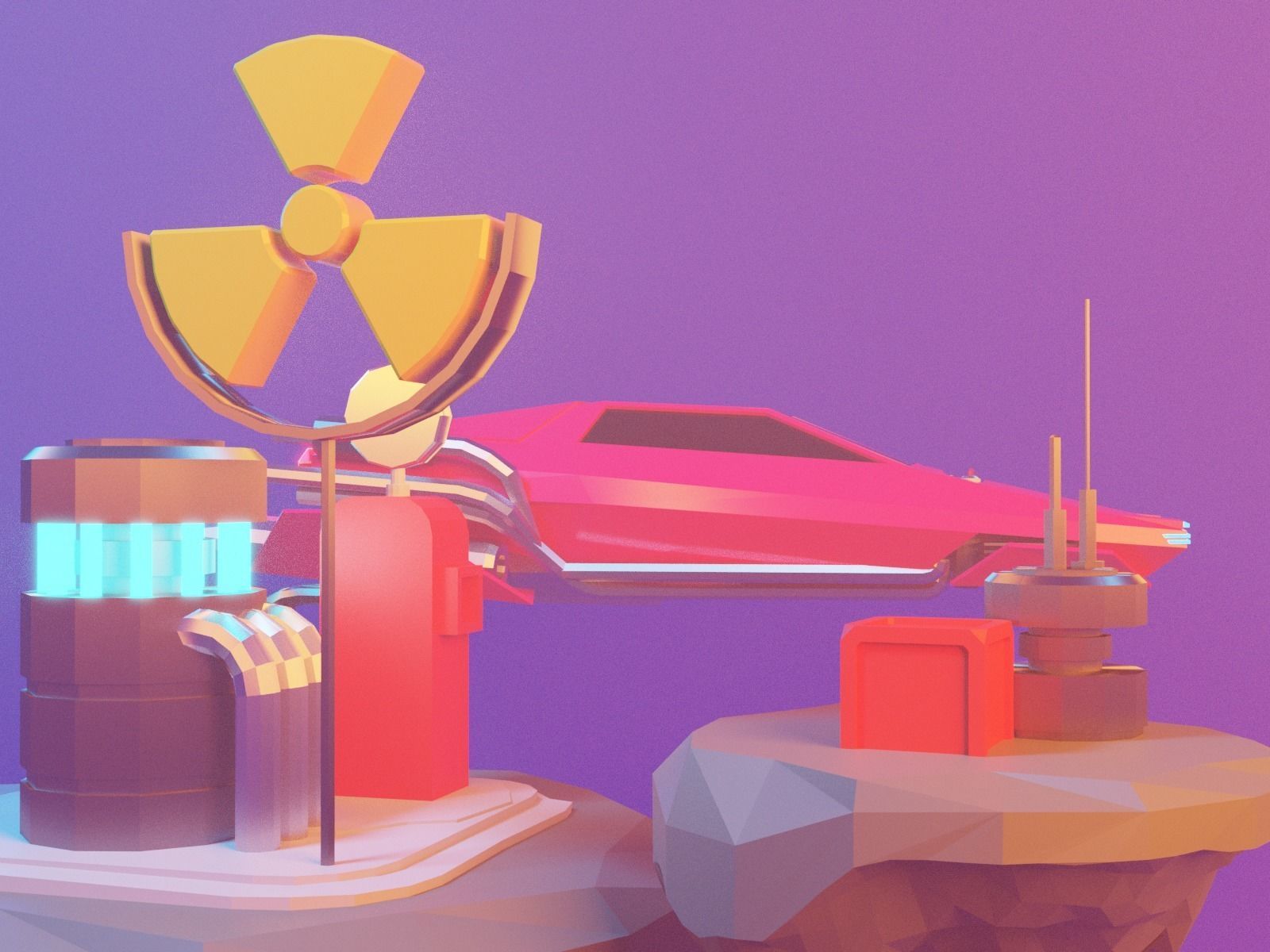 Cartoon Plutonium Station scene 3D model | CGTrader