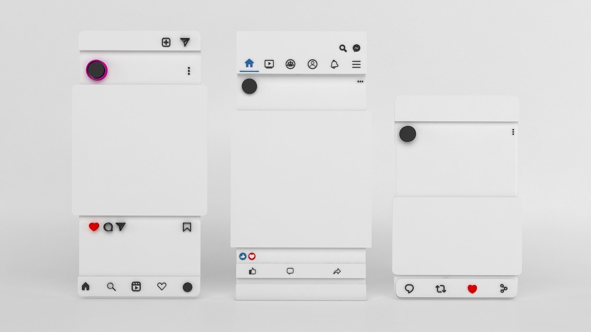 Social Media Posts 3D model | CGTrader