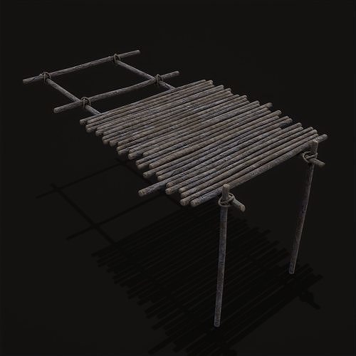 3D model Primitive Tree Tied Fish Skinning Table VR / AR / low-poly ...