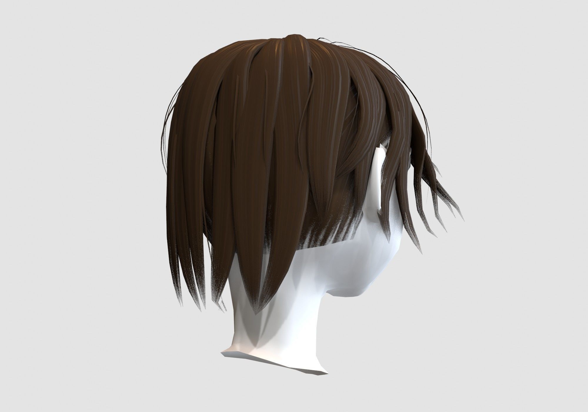 wavy anime hairstyle 3D model | CGTrader