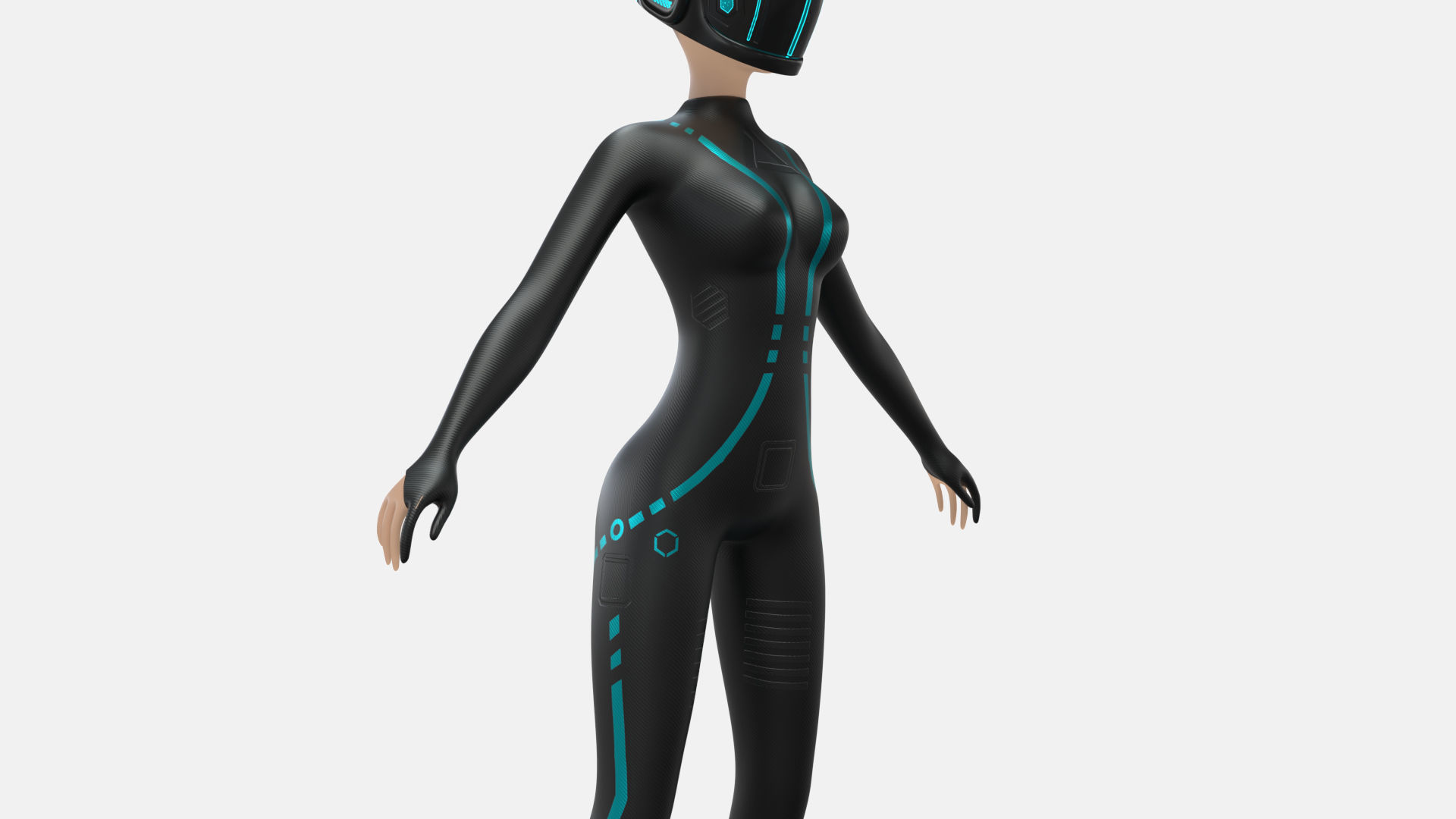3D model Tron Woman Racer VR / AR / low-poly | CGTrader