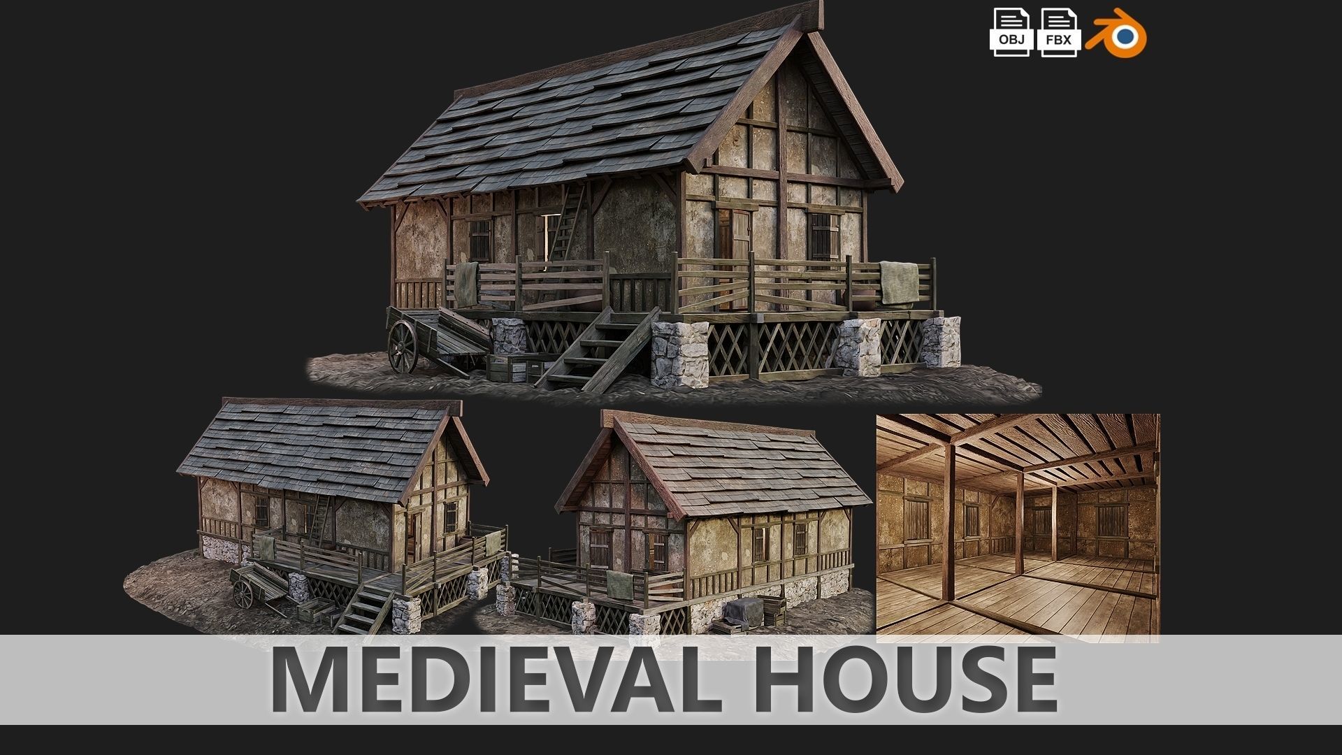 3D model 1 - 40 OLD MEDIEVAL BUILDINGS PACK 4K Textures GameReady VR ...