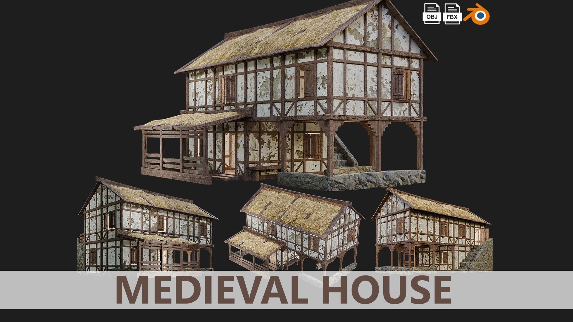3D model 1 - 40 OLD MEDIEVAL BUILDINGS PACK 4K Textures GameReady VR ...