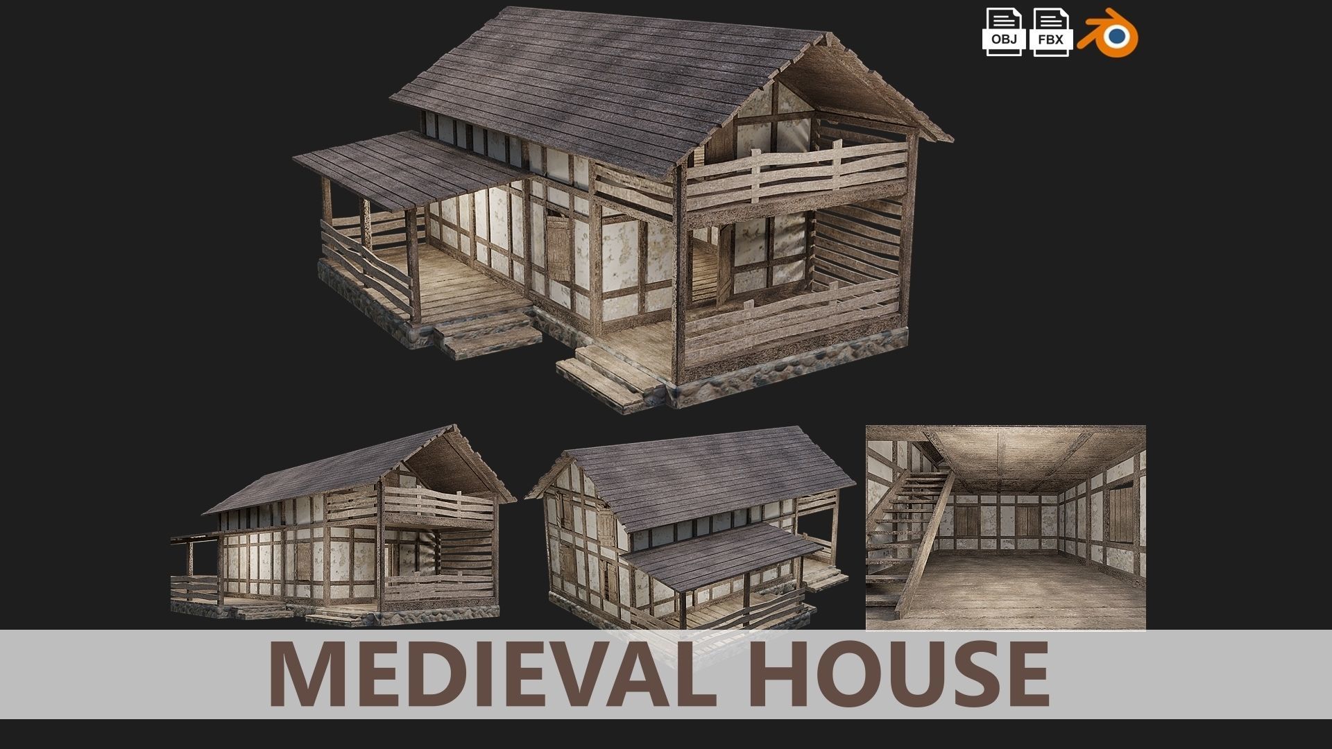 3D model 1 - 40 OLD MEDIEVAL BUILDINGS PACK 4K Textures GameReady VR ...