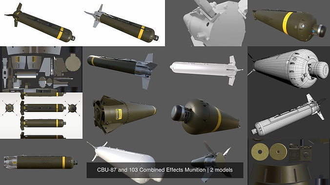 CBU-87 and 103 Combined Effects Munition 3D Model Collection | CGTrader