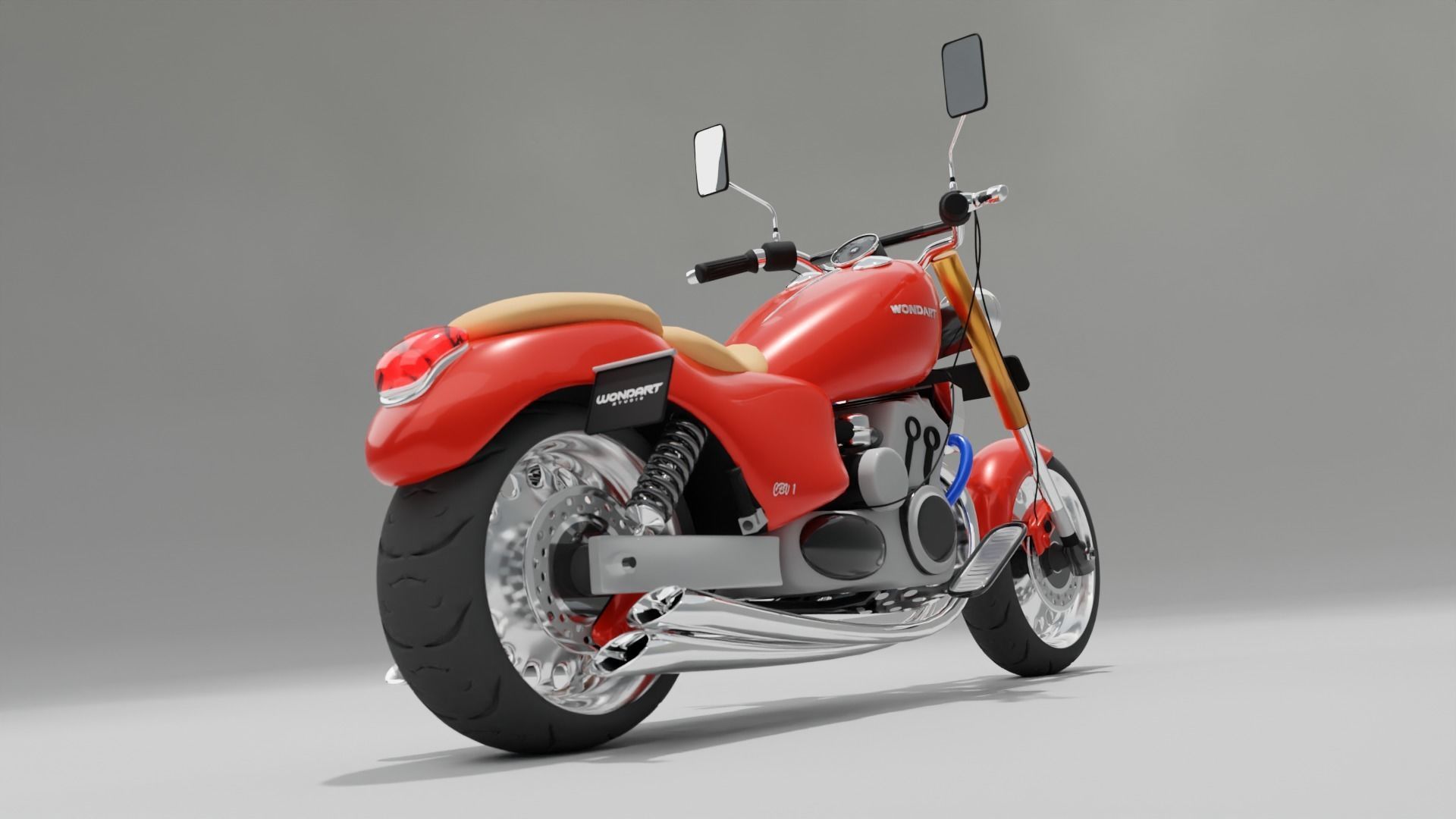 Concept Cartoon Looking Cruiser Motorcycle 3D model | CGTrader