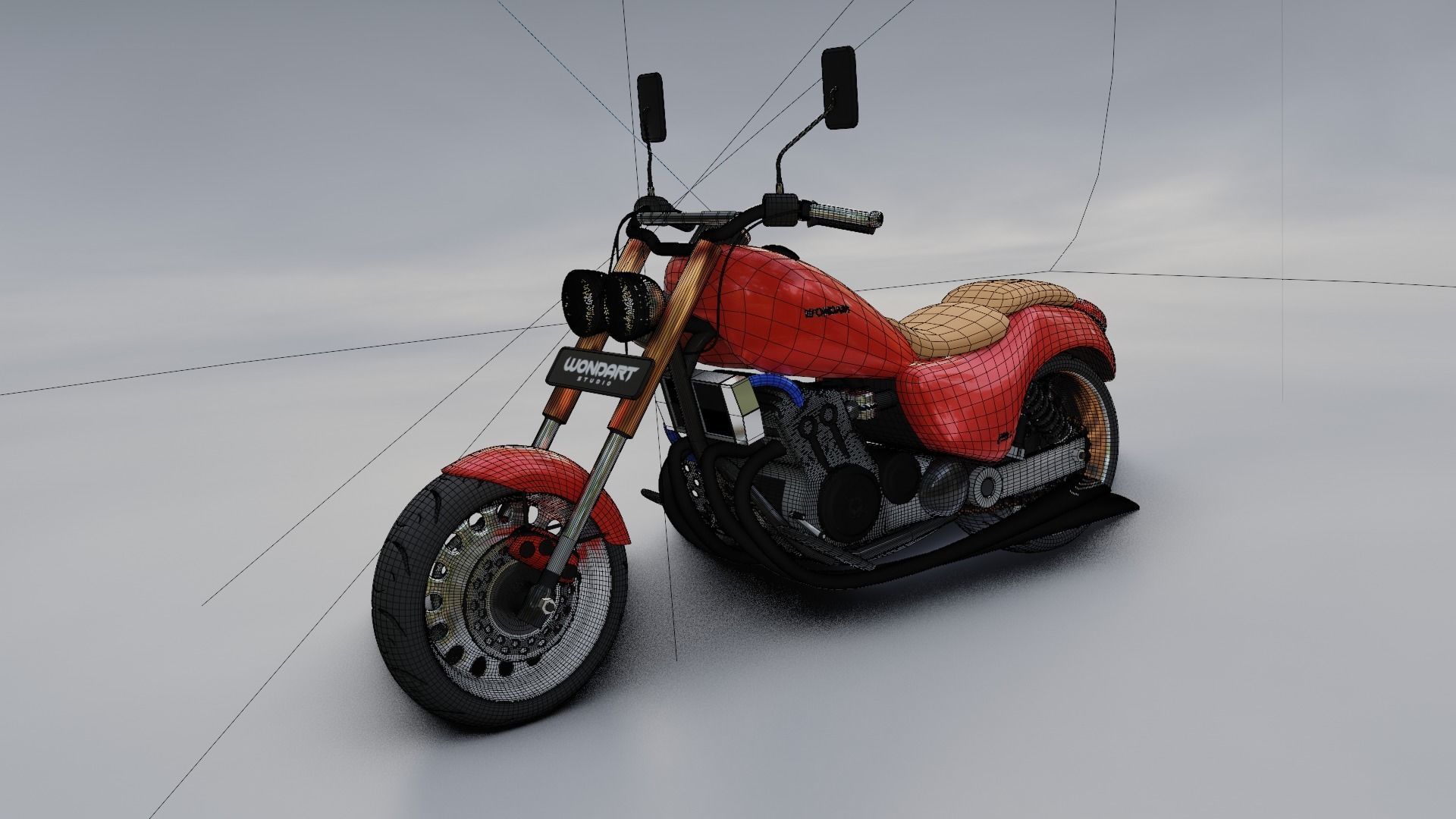 Concept Cartoon Looking Cruiser Motorcycle 3D model | CGTrader