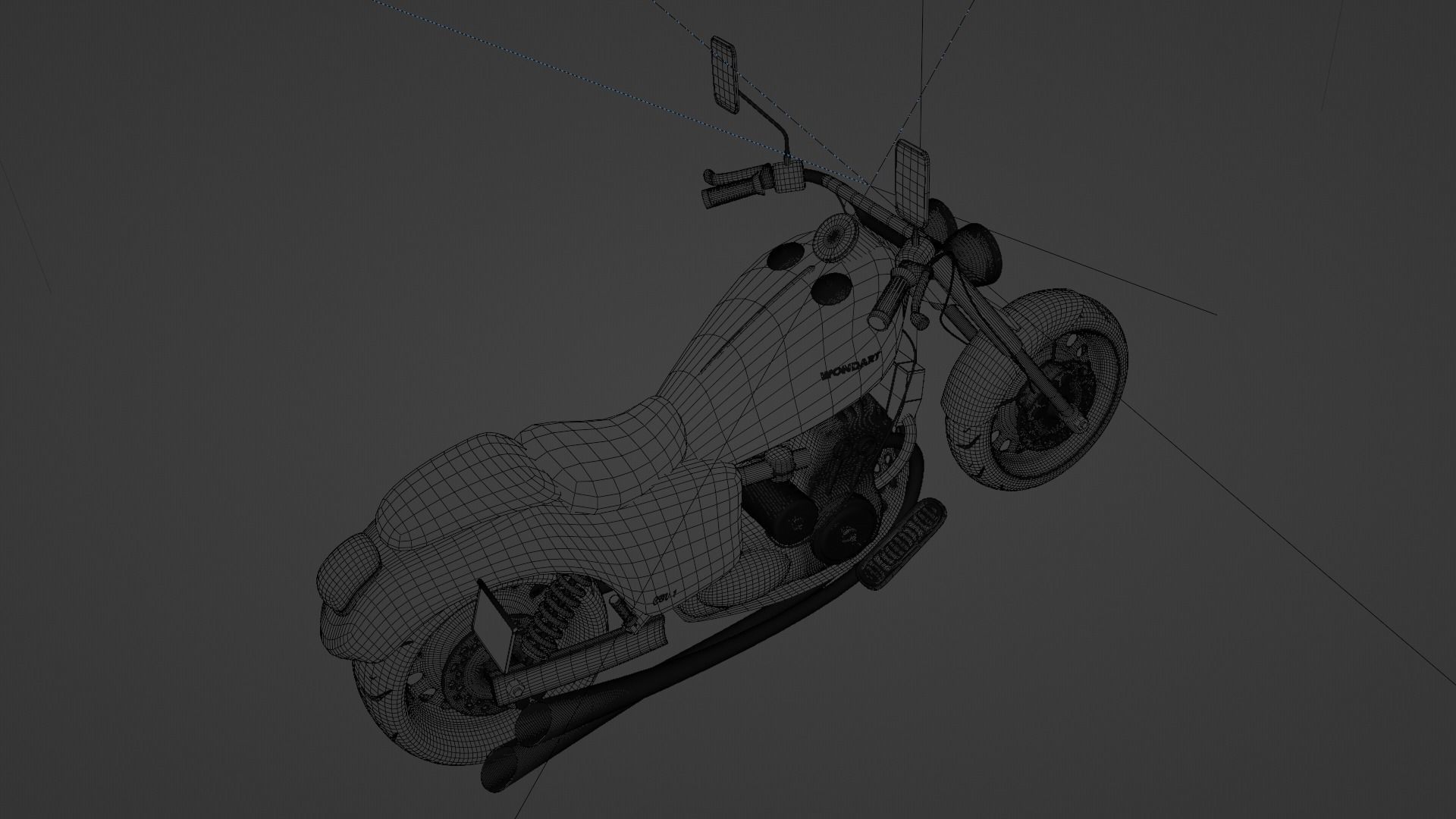 Concept Cartoon Looking Cruiser Motorcycle 3D model | CGTrader