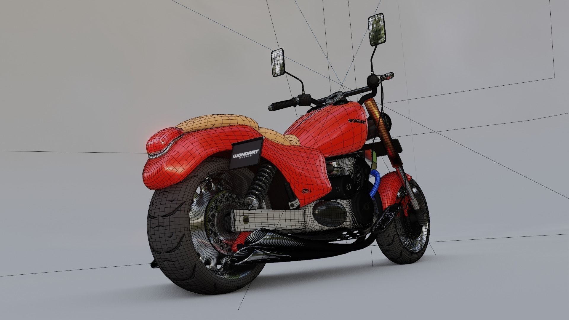 Concept Cartoon Looking Cruiser Motorcycle 3D model | CGTrader