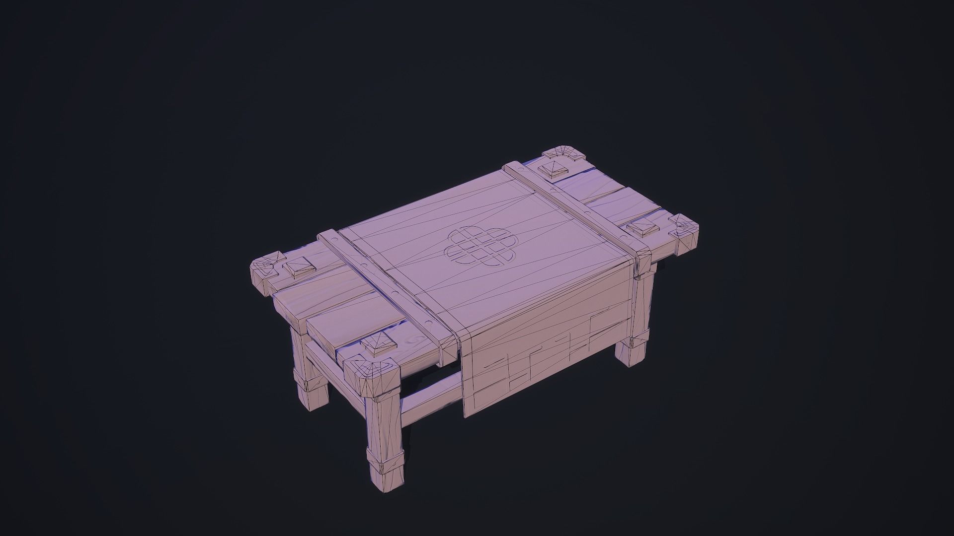 3D model Stylized table PBR game ready Low-poly 3D model VR / AR / low ...