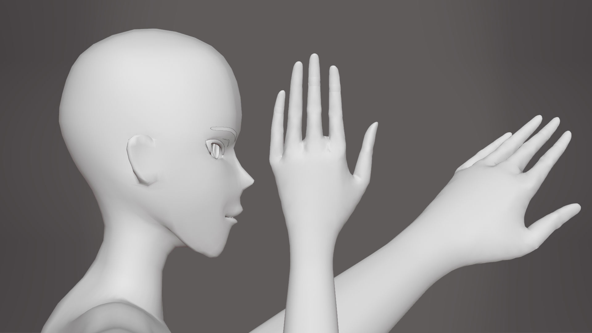 3D model Male Base Mesh - Anime Style - Low Poly 3D Model VR / AR / low ...