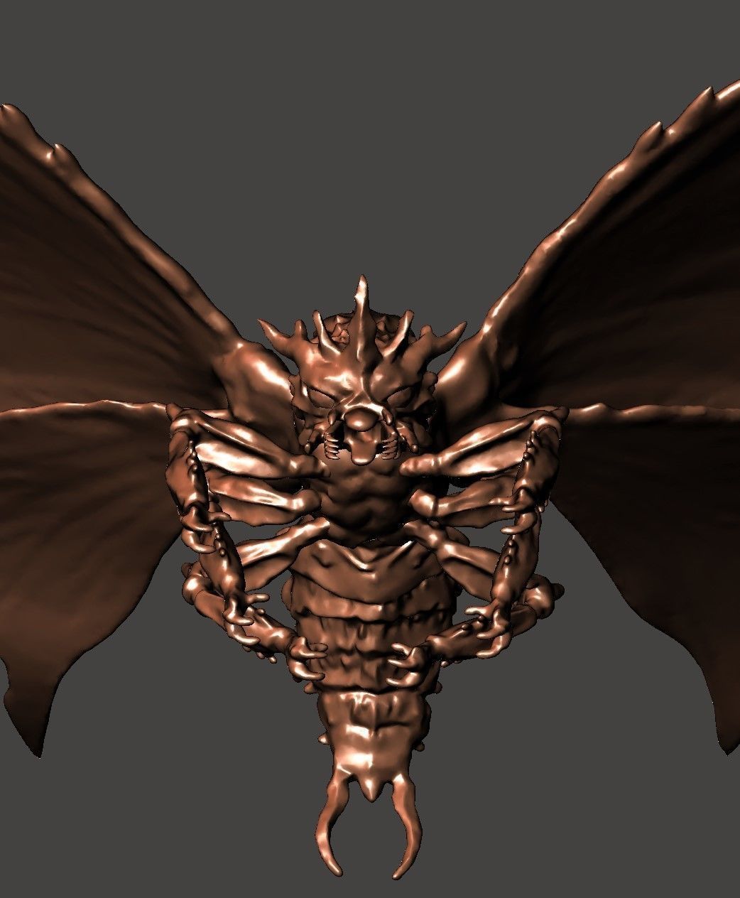 BATTRA GIANT MOTHRA GODZILLA KAIJU FLYING MONSTER- HI-POLY STL 3D model ...