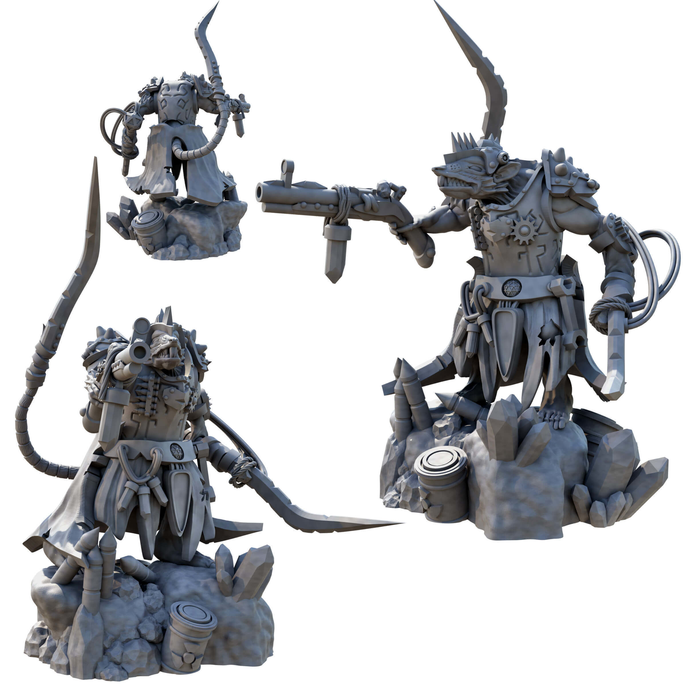 Ratkin Engineer Armed With Pistol And Lightning Sword 3D model 3D ...