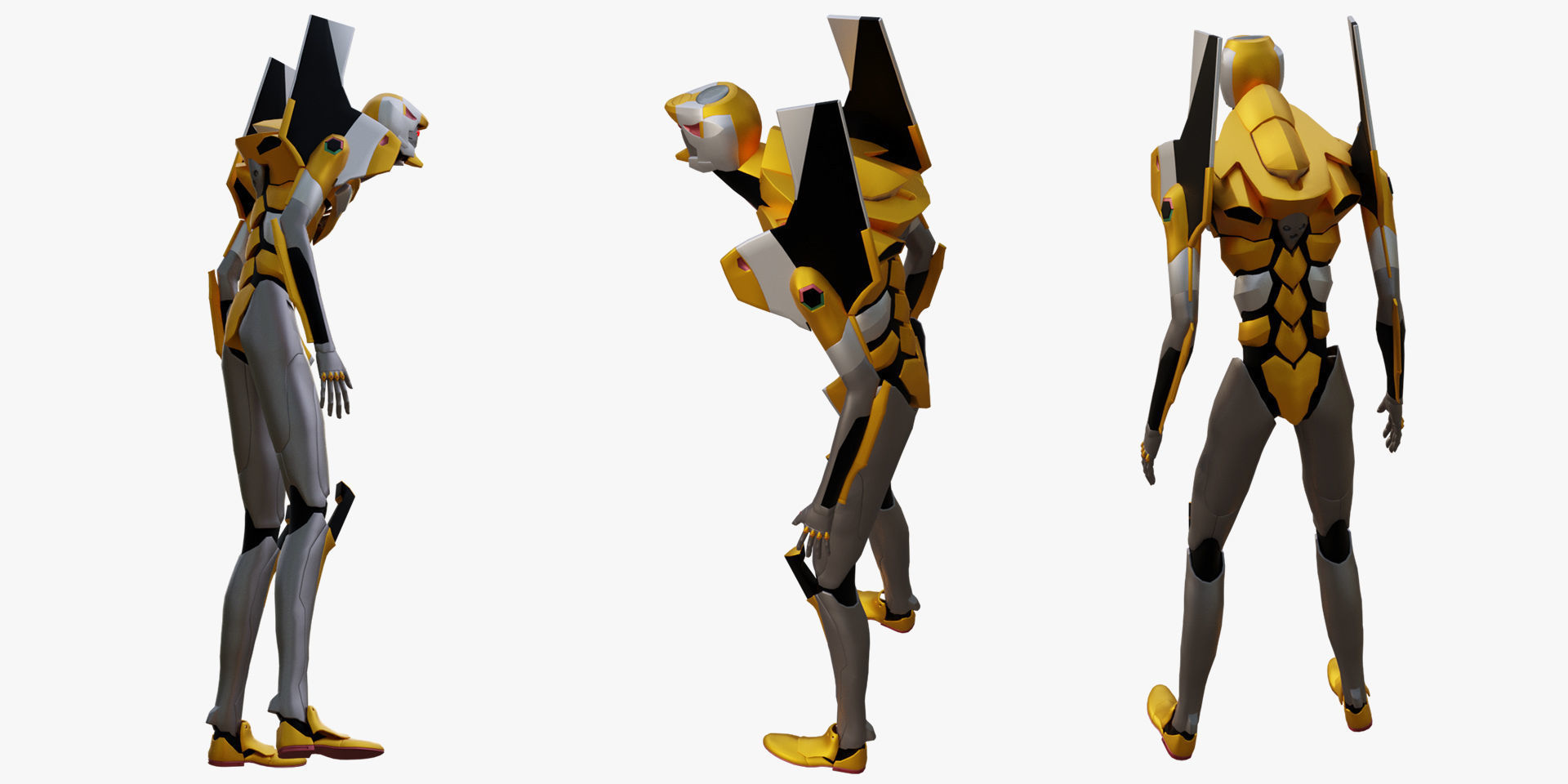 3D model Rigged EVA 00 Unit Neon Genesis Evangelion VR / AR / low-poly ...