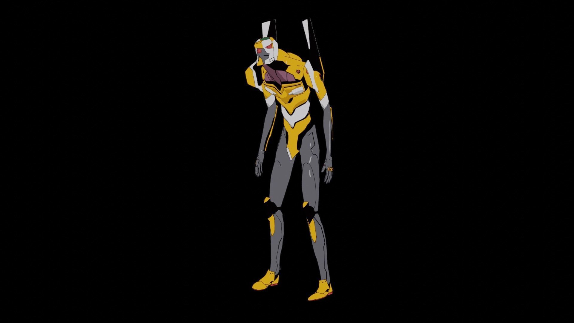 3D model Rigged EVA 00 Unit Neon Genesis Evangelion VR / AR / low-poly ...