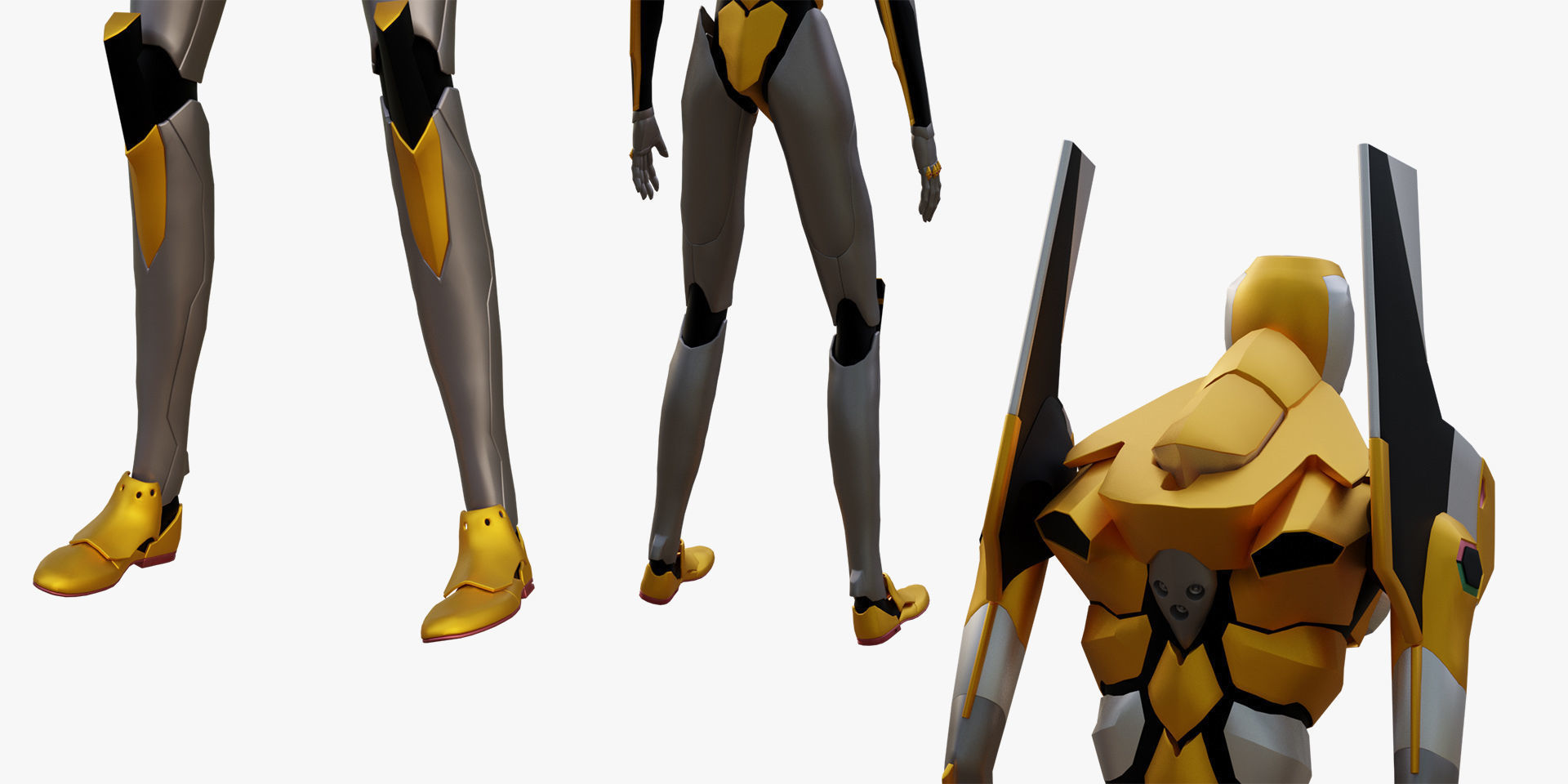 3D model Rigged EVA 00 Unit Neon Genesis Evangelion VR / AR / low-poly ...