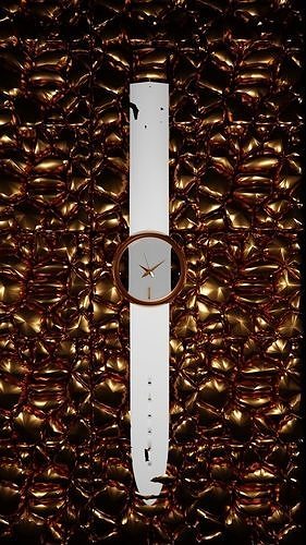 watch clock in wall of gold 3D model | CGTrader