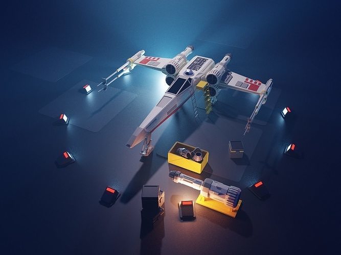 Cartoon X-Wing 3D model | CGTrader