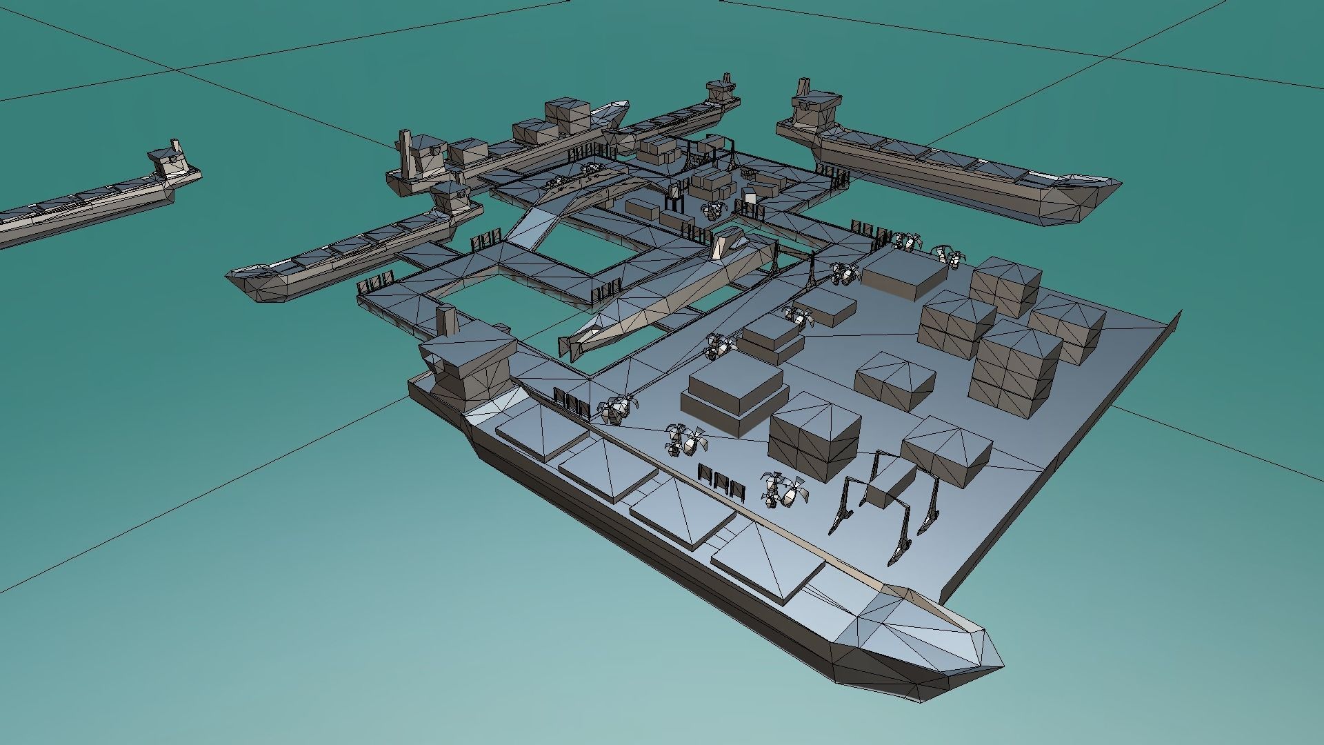 3D model V5 Road Seaport VR / AR / low-poly | CGTrader