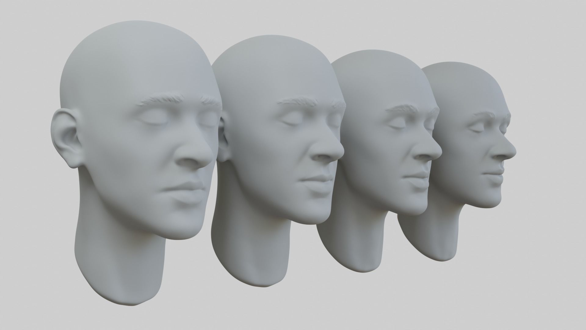 Woman Head Closed Eyes 3D model | CGTrader