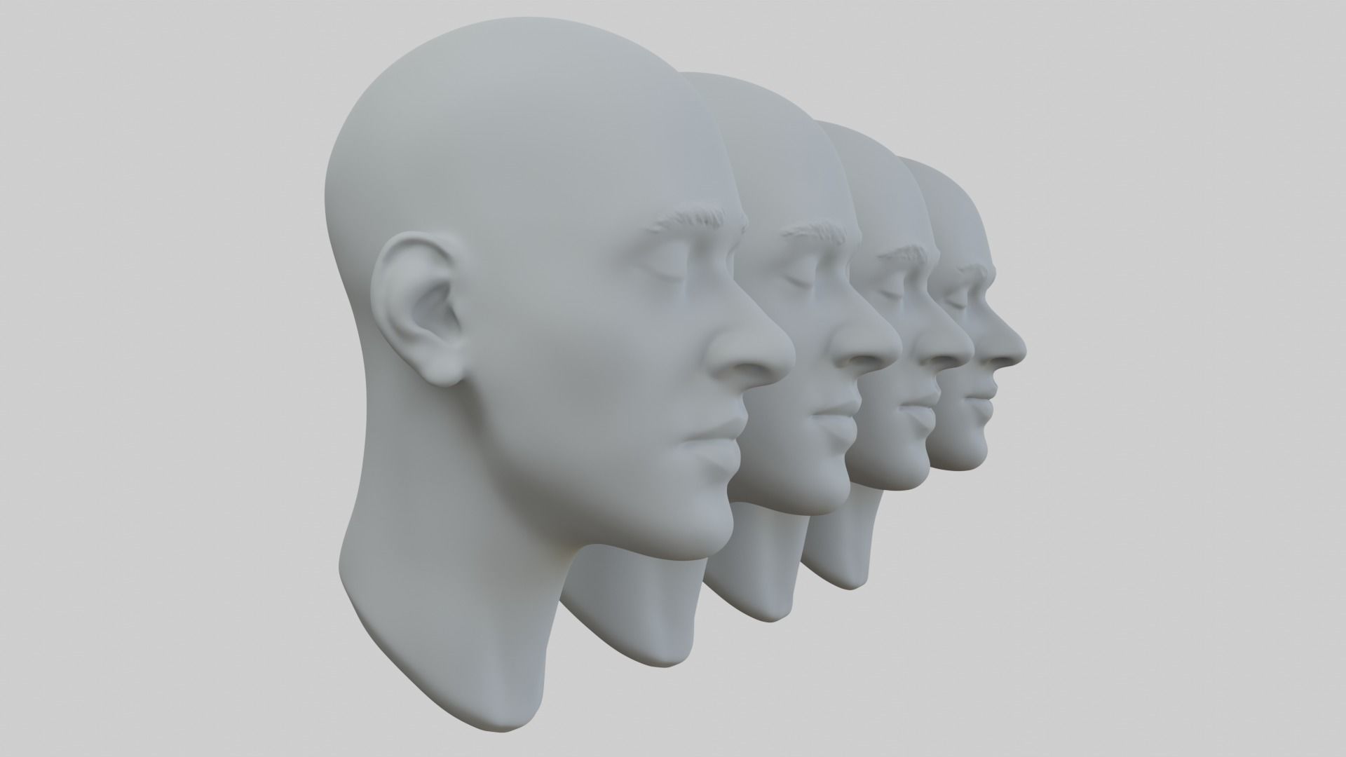 Woman Head Closed Eyes 3D model | CGTrader