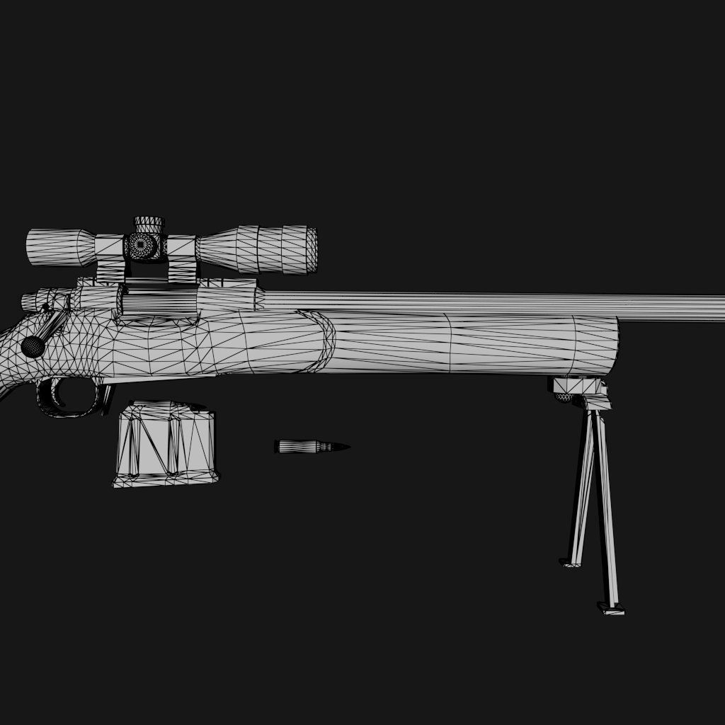 3D model R700 Sniper Rifle VR / AR / low-poly | CGTrader
