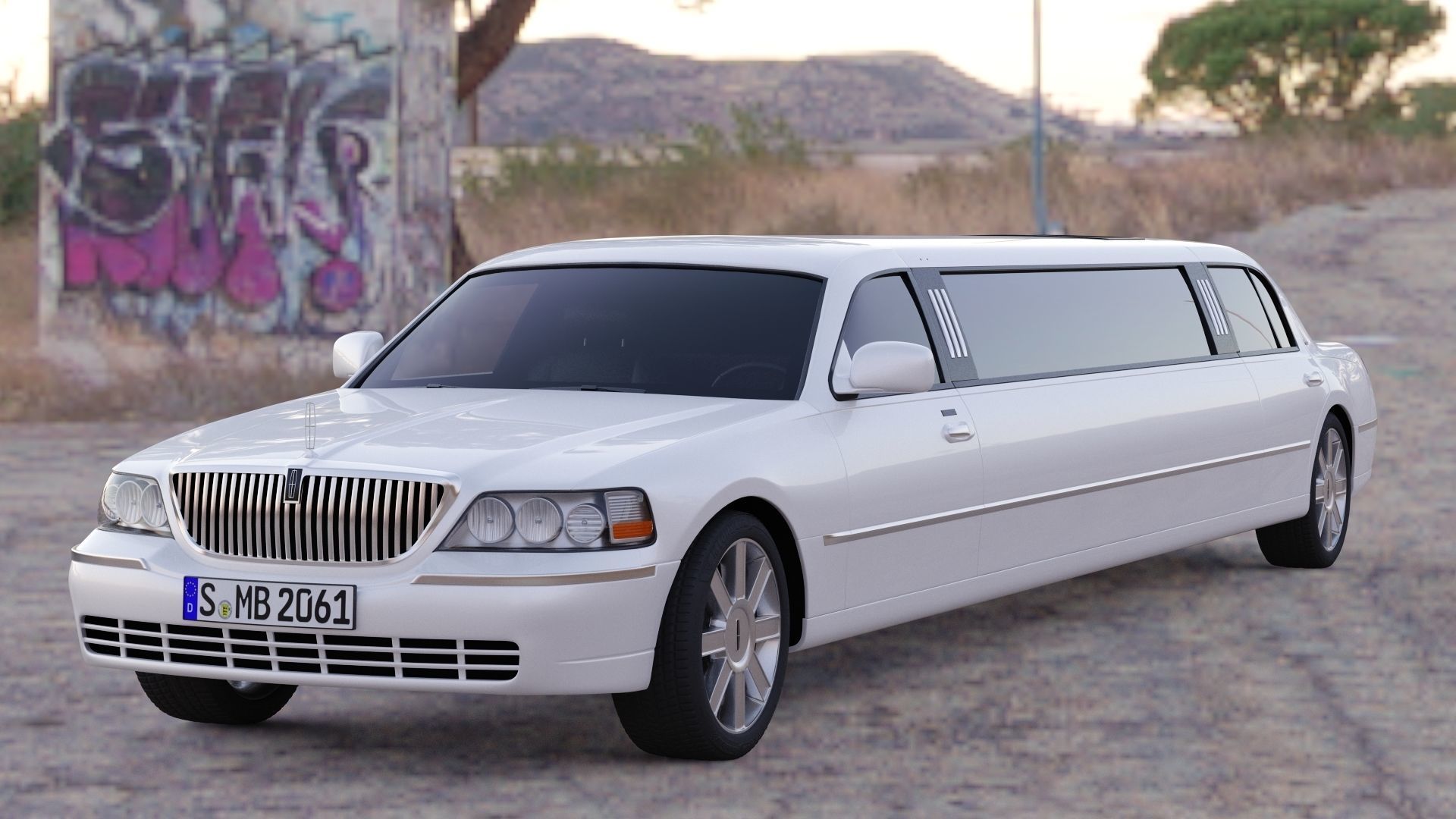 Lincoln Town Car limousine 3D model | CGTrader