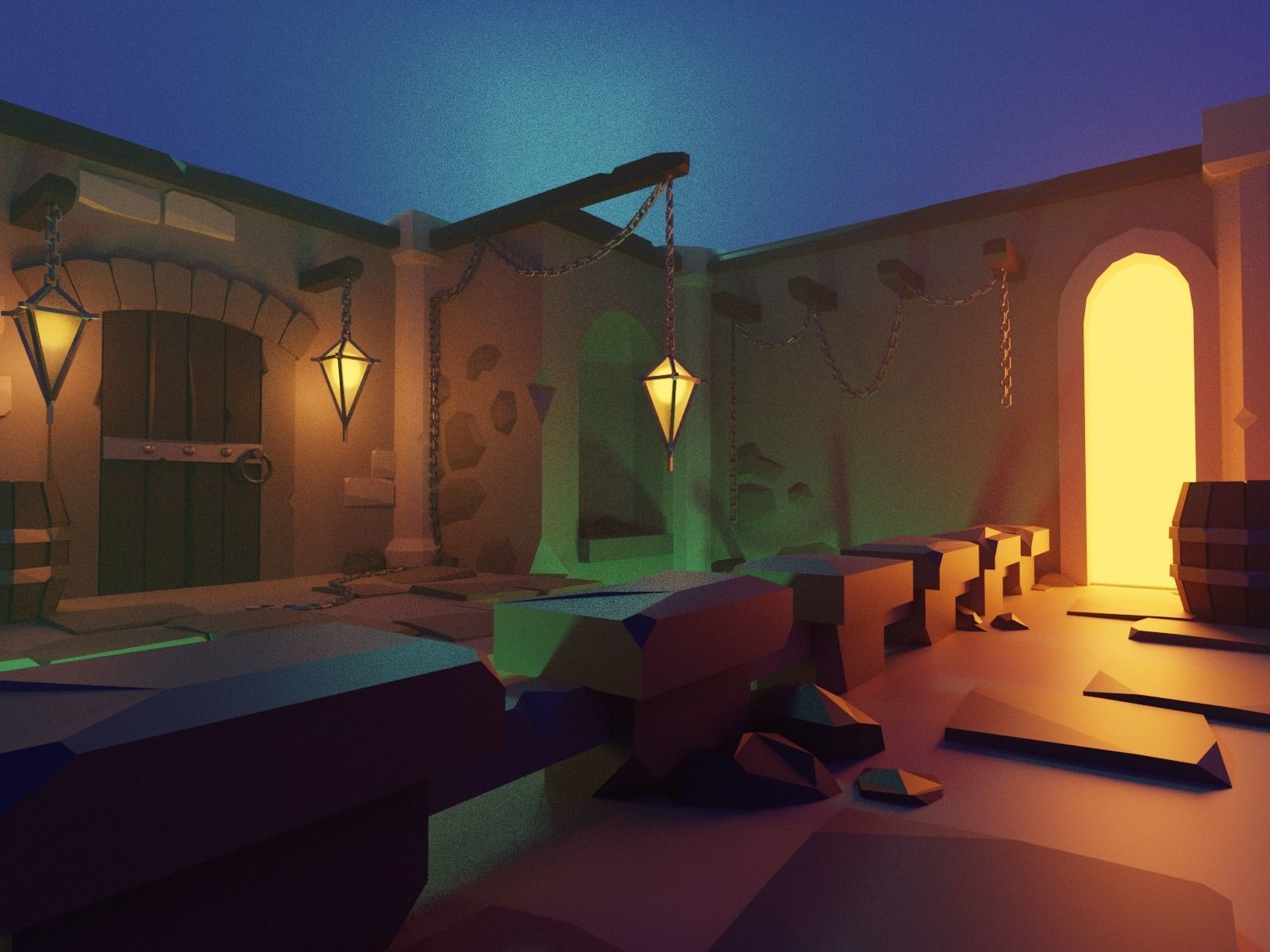 Cartoon Dungeon Scene 3D model | CGTrader