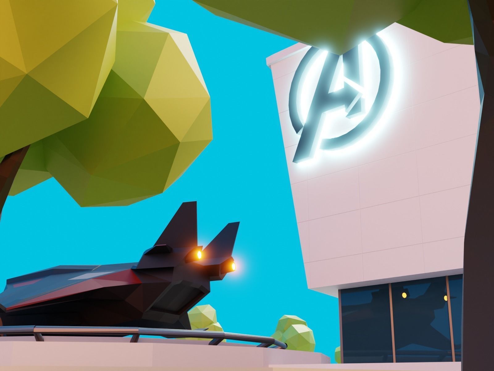 Cartoon Avengers base Scene 3D model | CGTrader