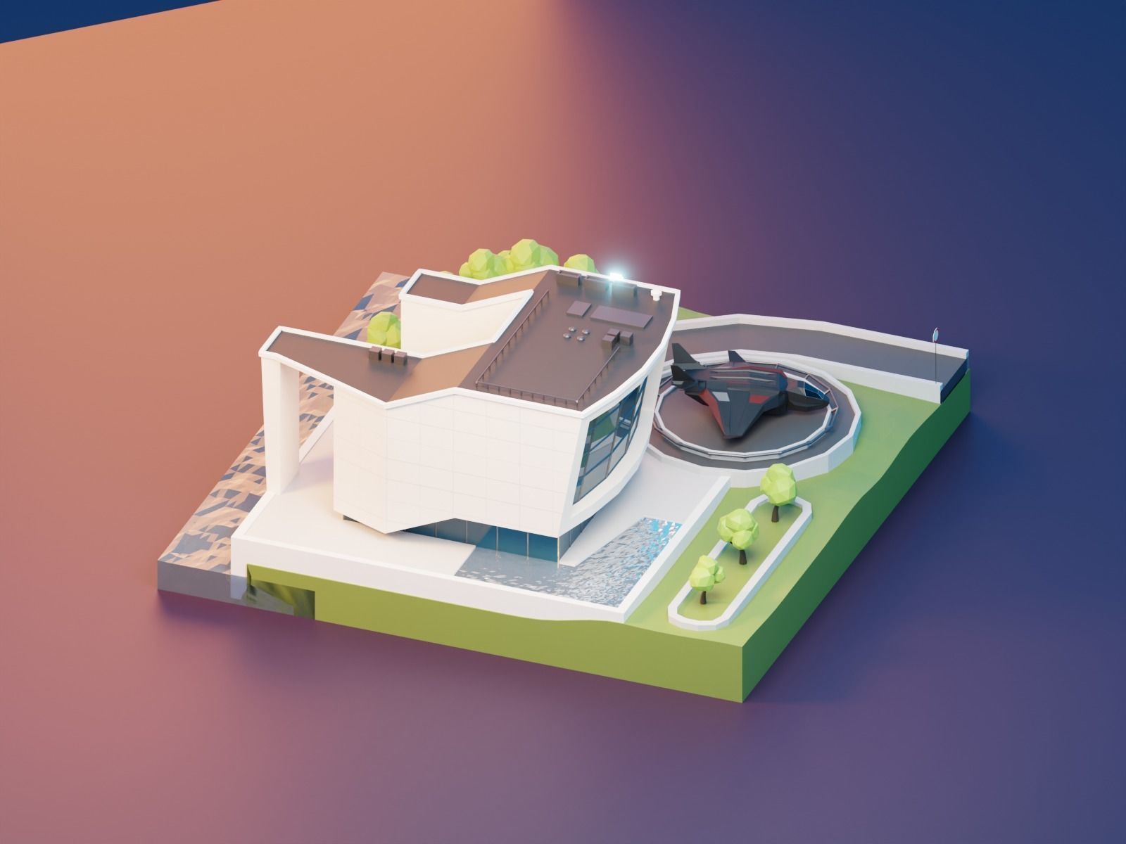 Cartoon Avengers base Scene 3D model | CGTrader