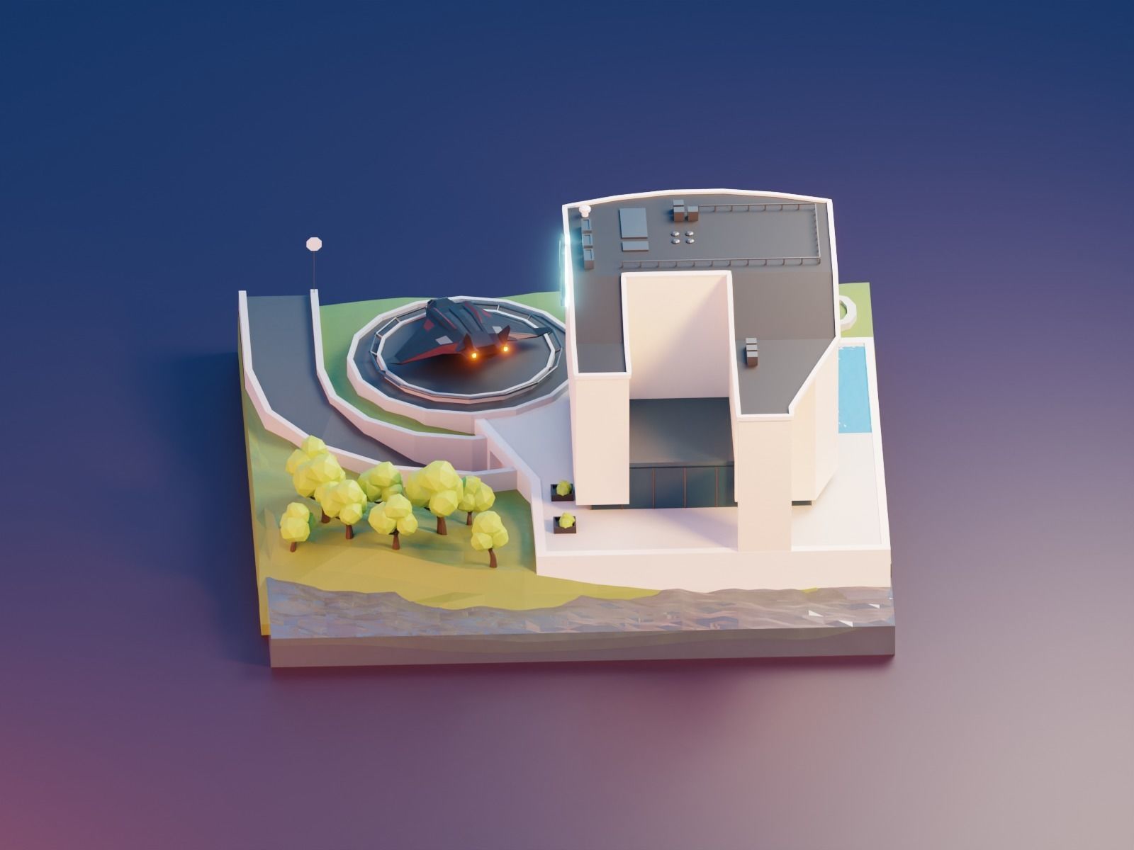 Cartoon Avengers base Scene 3D model | CGTrader
