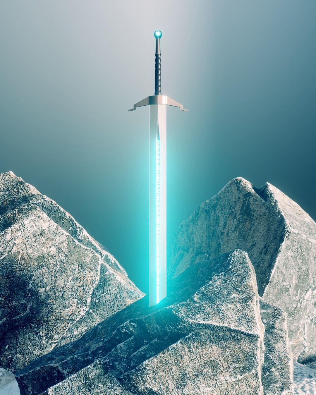 3D model Sword with runes VR / AR / low-poly | CGTrader