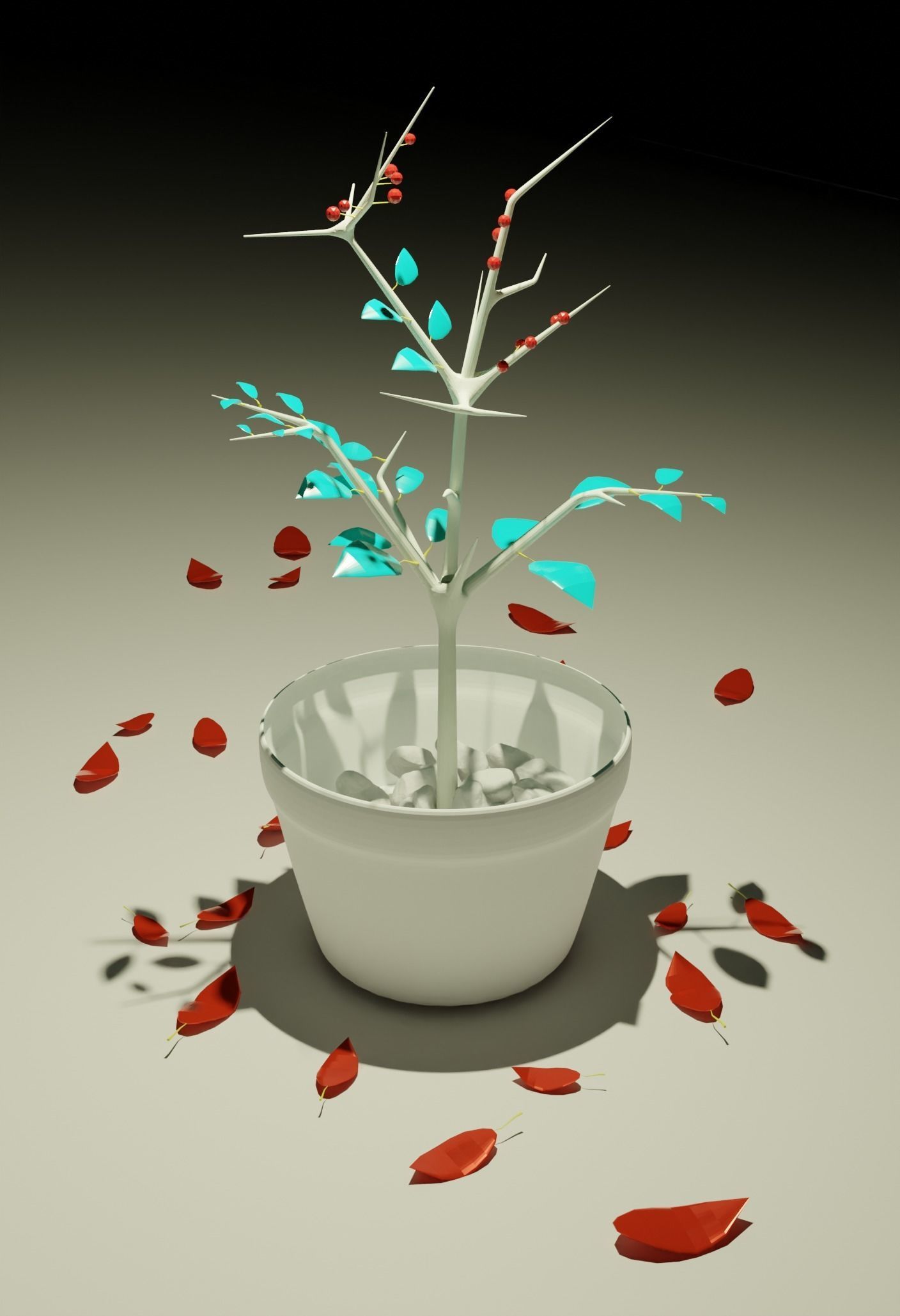 VASE AND FALLEN PLANT 3D model | CGTrader