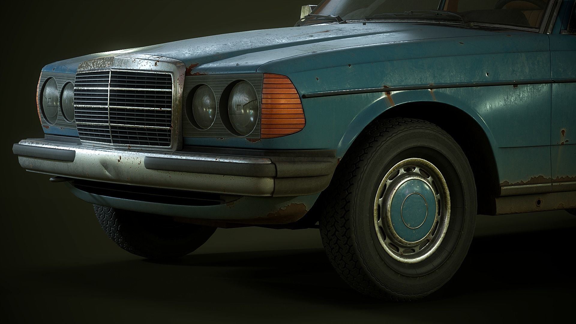 3D model Old Classic car Sedan Set with interior in 9 color variants ...