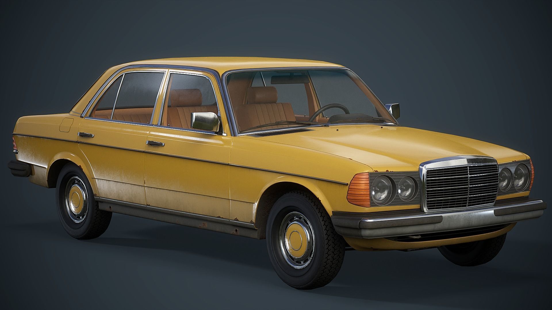 3D model Old Classic car Sedan Set with interior in 9 color variants ...