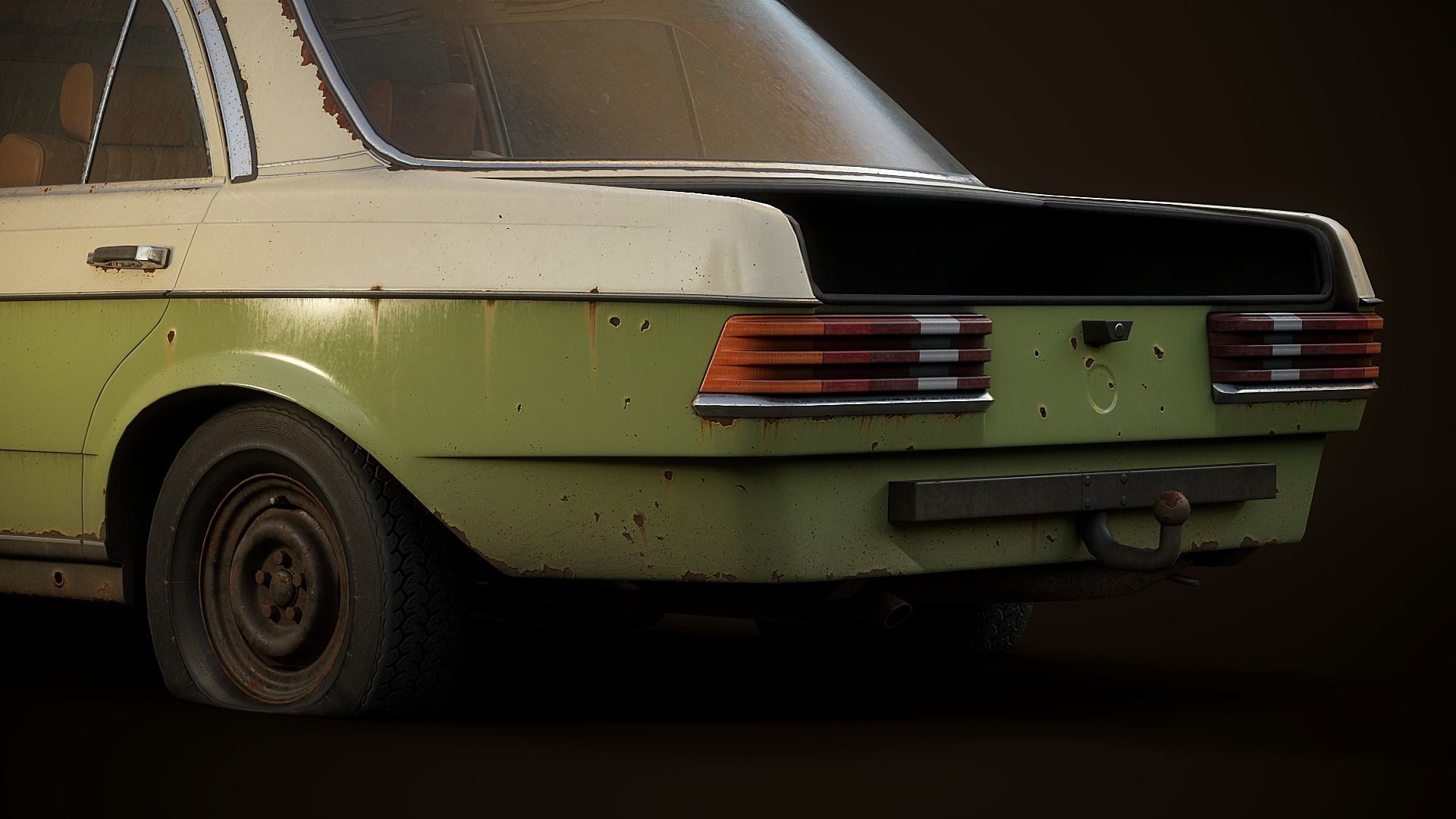 3D model Old Classic car Sedan Set with interior in 9 color variants ...